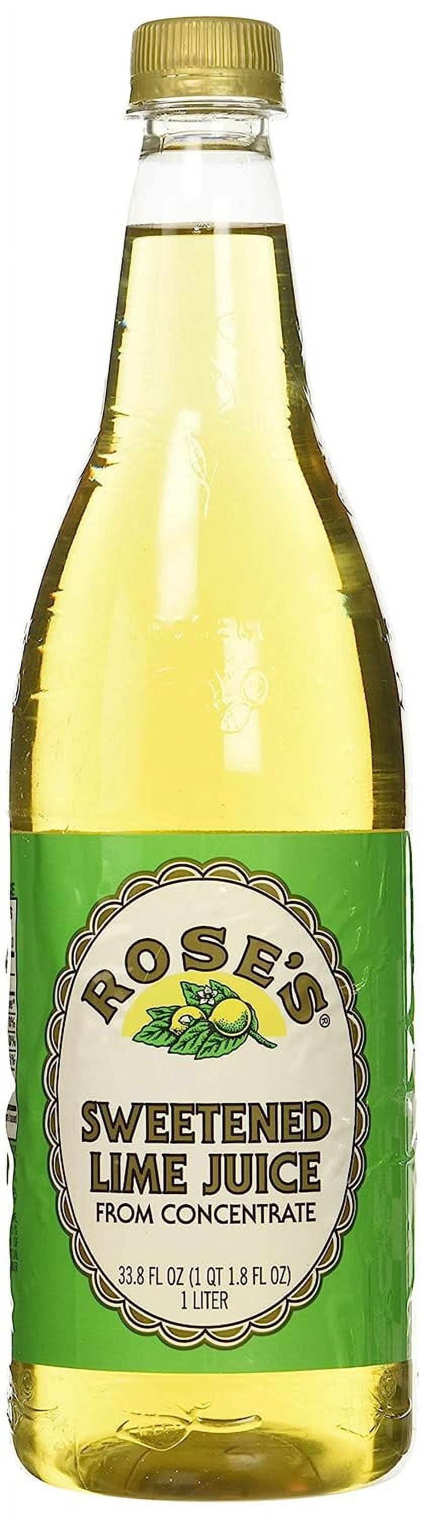 Rose’s Sweetened Lime Juice, 1 Liter (33.8 Fluid Ounces) Plastic Bottle ...