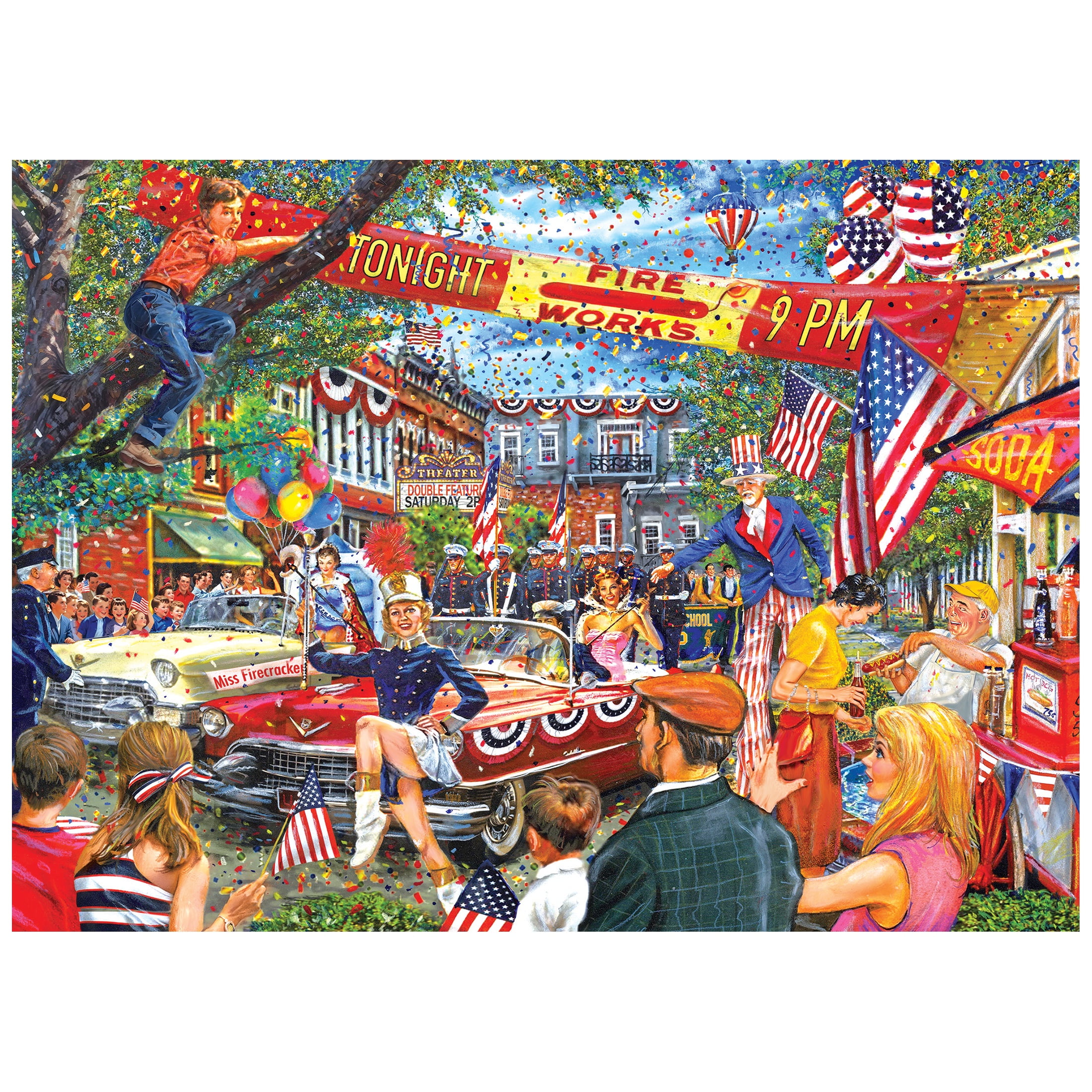 RoseArt Back to the Past 1000-Piece Hometown Parade Adult Interlocking Puzzle - Walmart.com