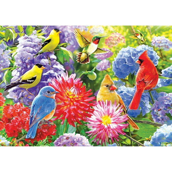 RoseArt Colorluxe 500-Piece Birds and Flowers Adult Interlocking Jigsaw ...