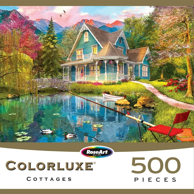 RoseArt Colorluxe 500-Piece Fishing Retreats Adult Jigsaw Puzzle ...