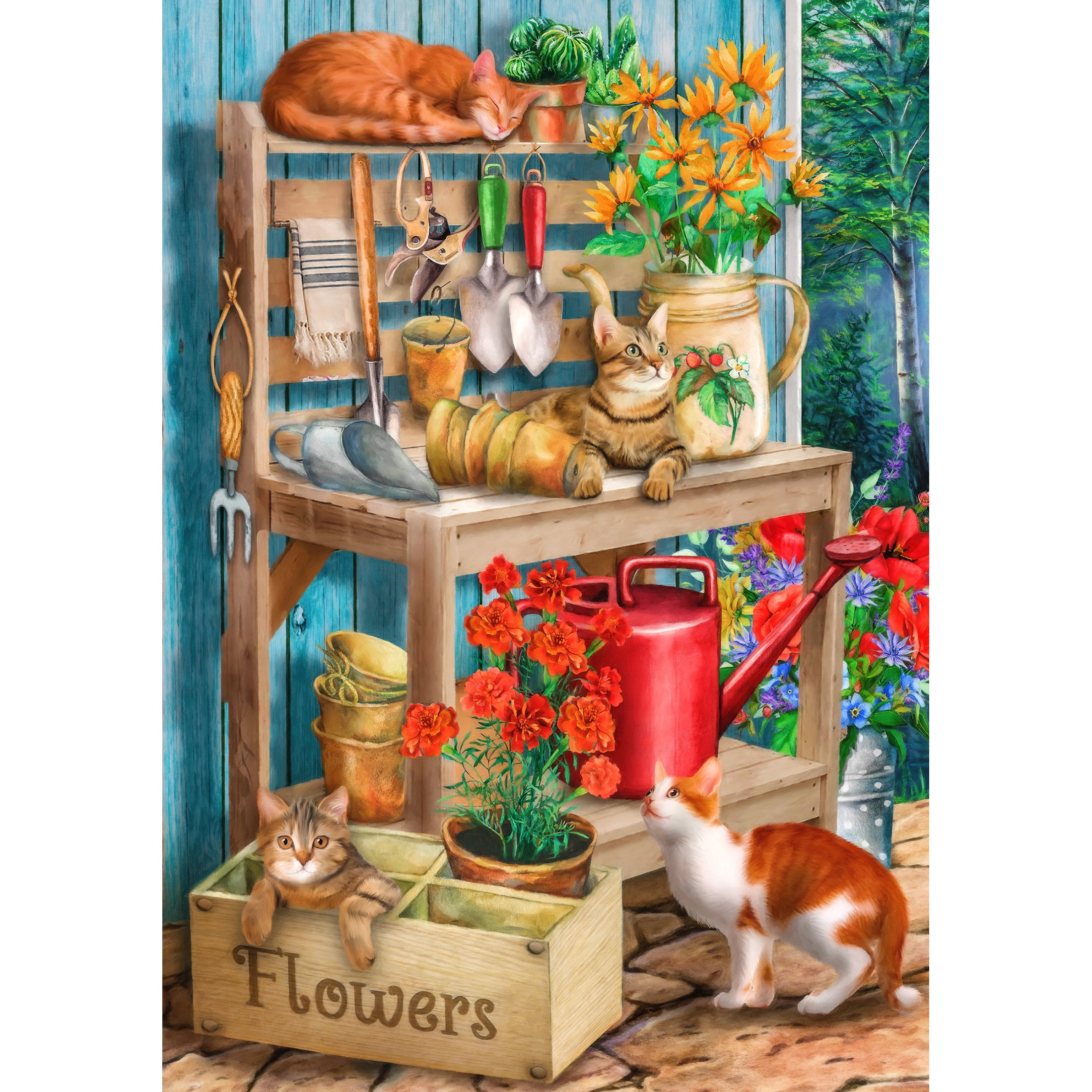 RoseArt Colorluxe 750-Piece The Potting Bench Adult Interlocking Jigsaw ...