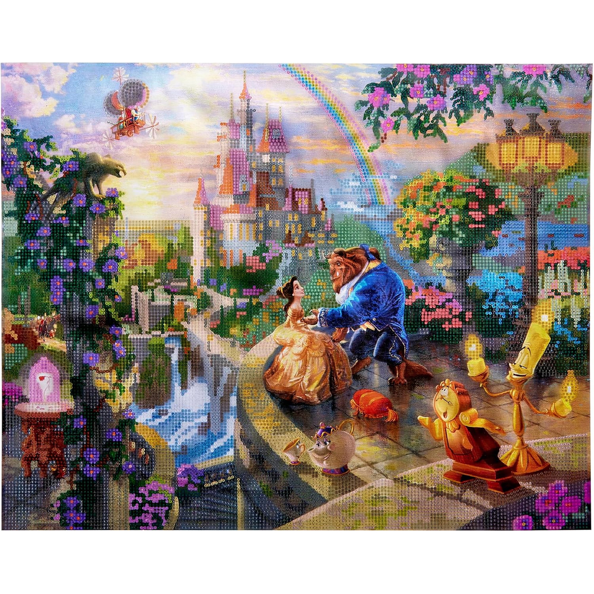 RoseArt Disney Dreams Thomas Kinkade Diamond Art - Beauty and the Beast Falling in Love 20" x 16 ...