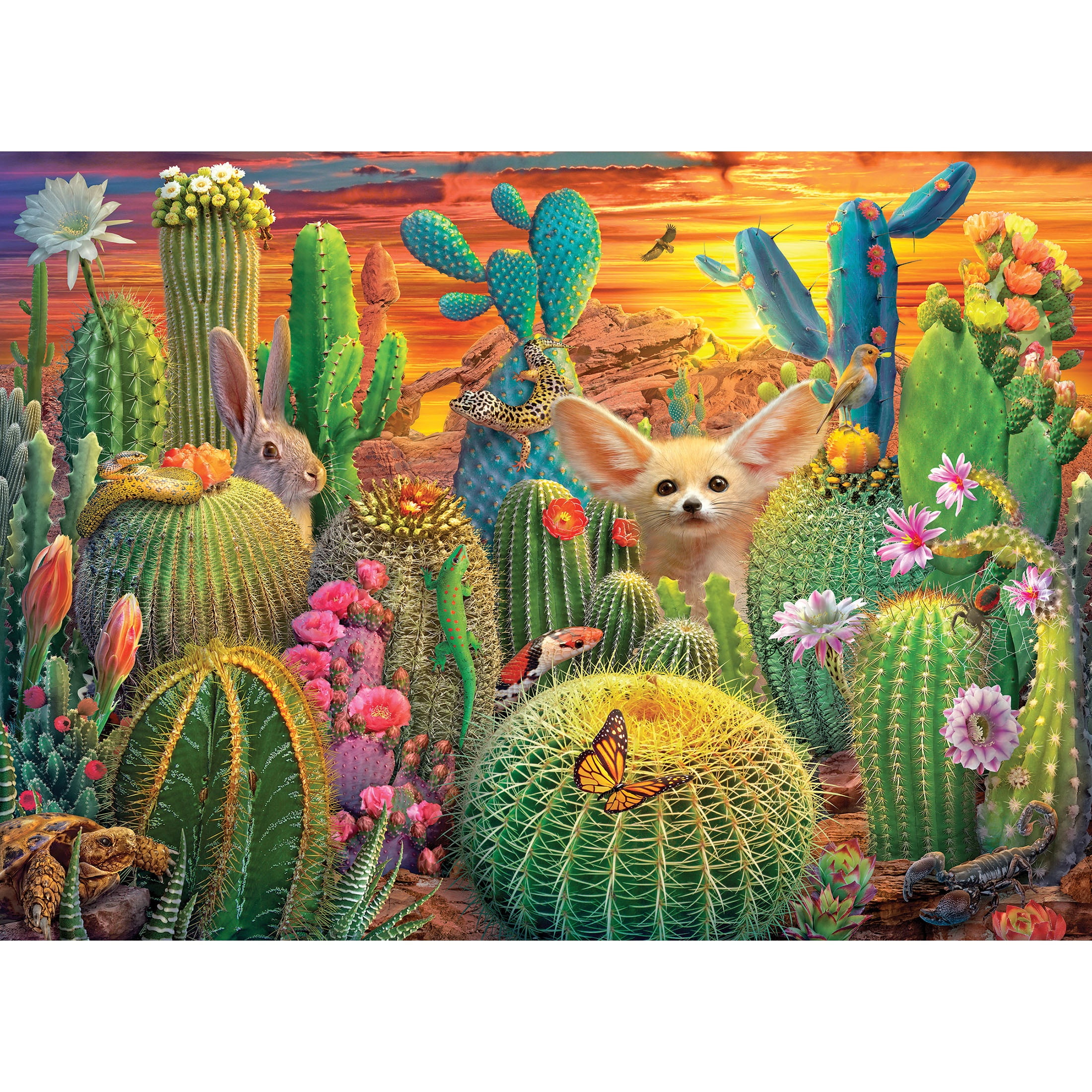 RoseArt Kodak 1000-Piece Cactus Critters Cork Adult Interlocking Jigsaw ...