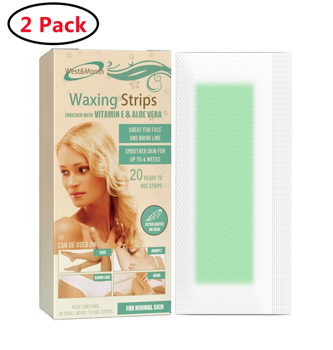 RoseHome 2 Pack Non-Woven Wax Strips, Disposable Large Waxing Strips to ...