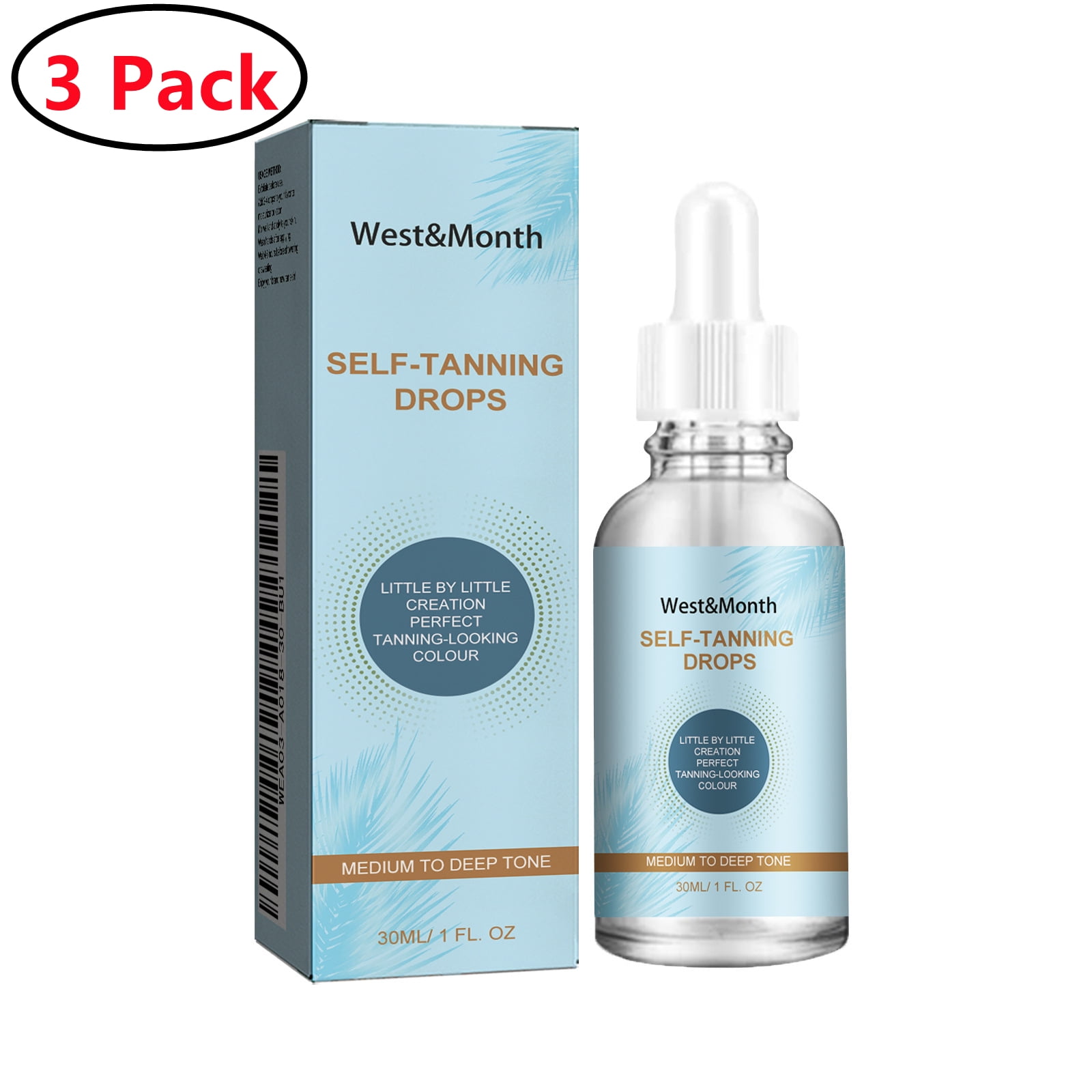 3 Pack Self Tanning Drops Perfect for Face and Body - Gradual Tan with ...
