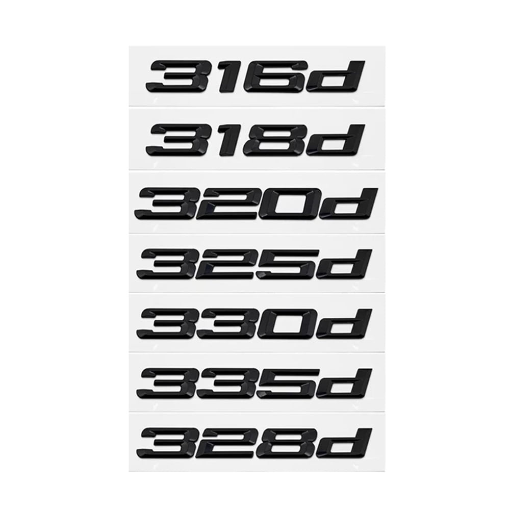 RoseOcean 3D ABS Black Logo 316d 318d 325d 328d 330d 320d Emblem Letters Sticker Car Trunk Badge ...