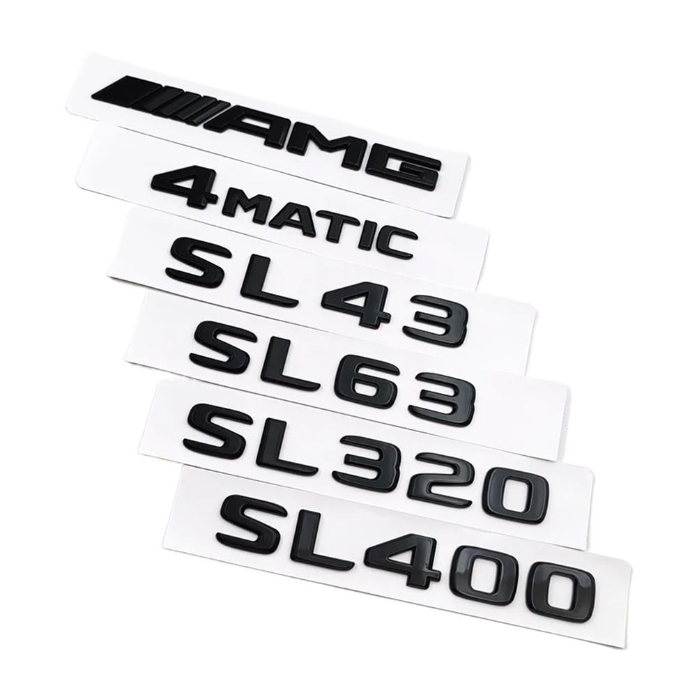 RoseOcean 3D ABS Black Logo SL43 SL63 SL320 SL400 Letters 4MATIC Badge ...