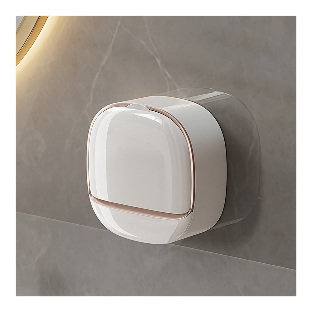 RoseOcean Wall mounted soap box with lid, non drilled drainage soap ...