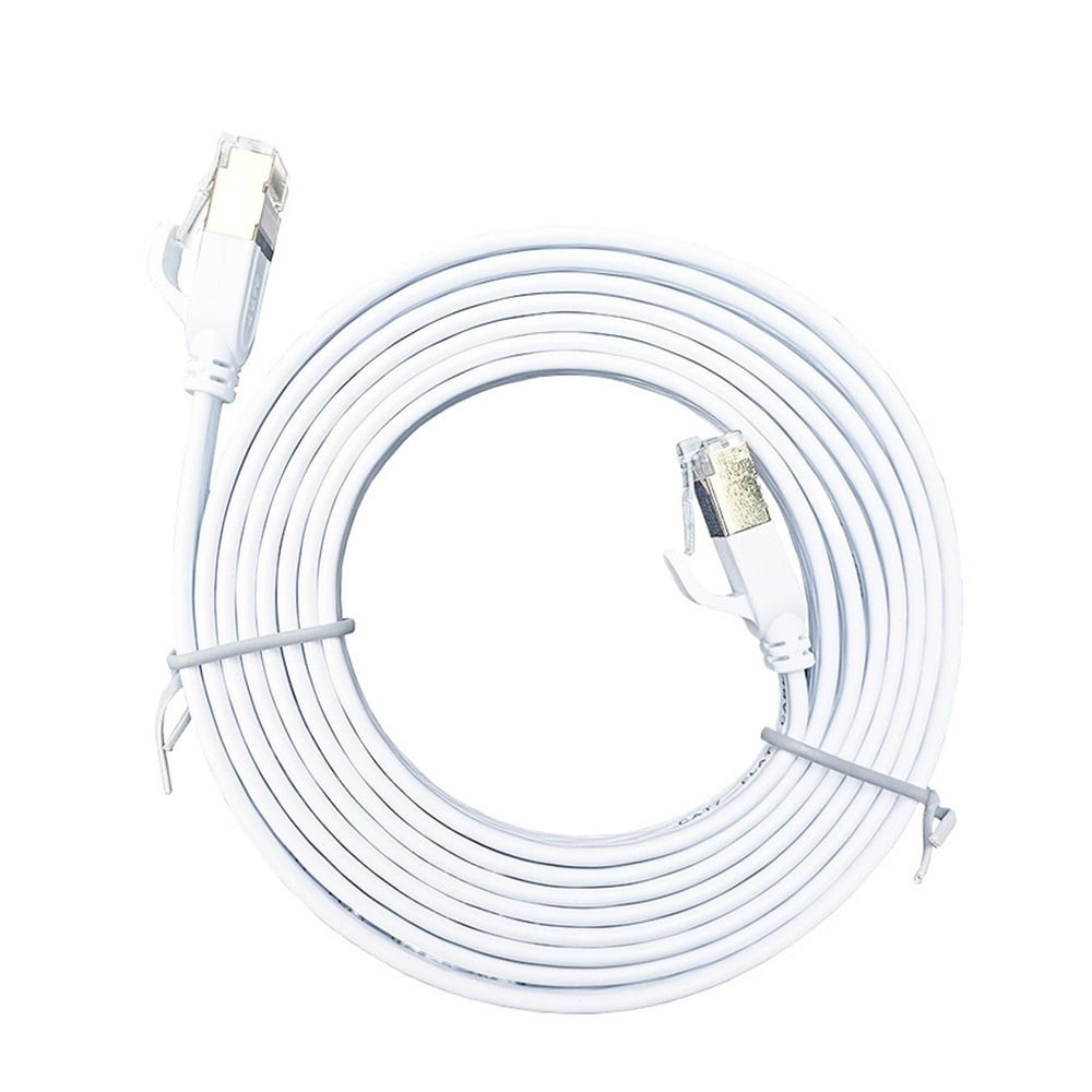RoseOcean White Black Cat7 Flat Cable Ethernet Cat 7 6 20m 15m 10m 8m ...