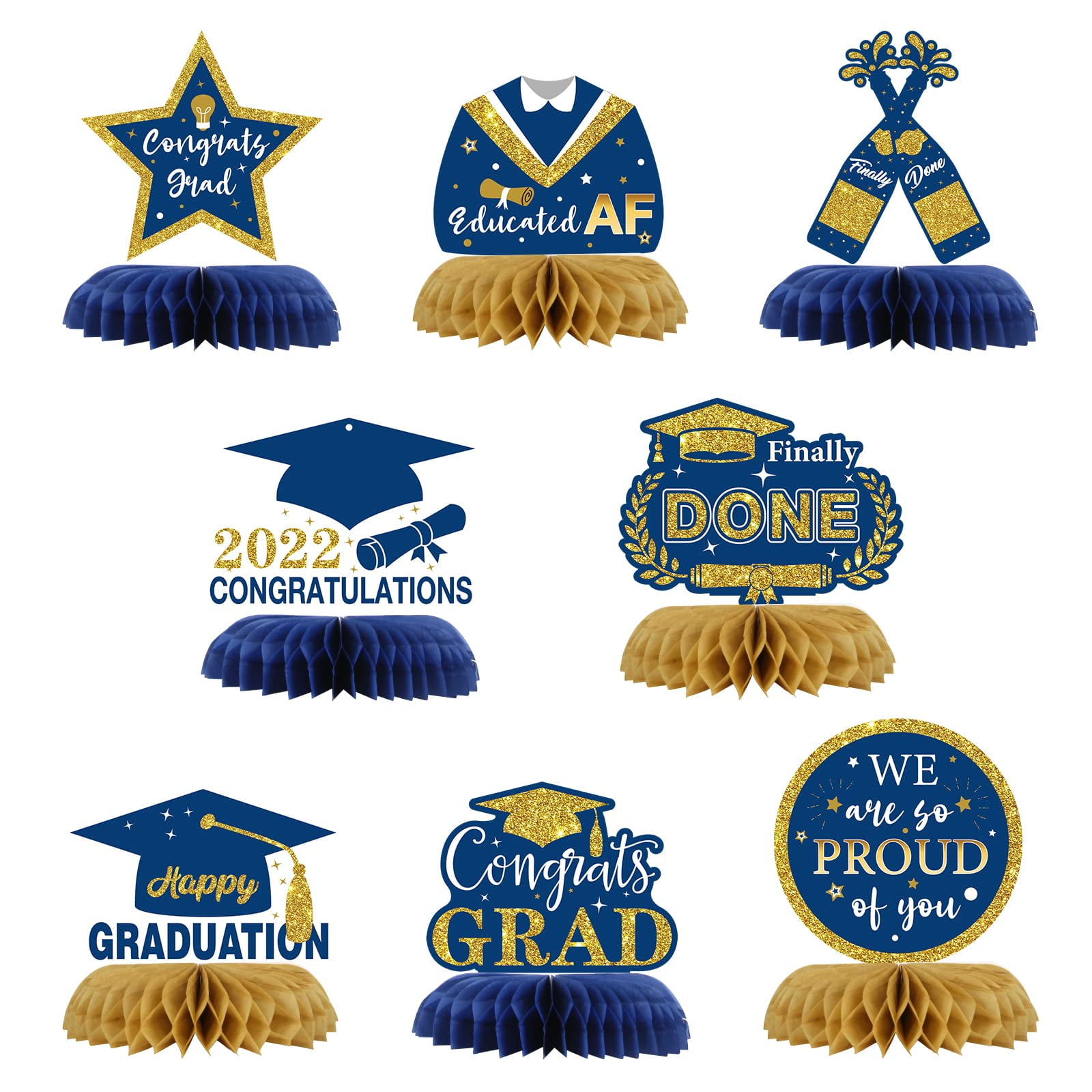 RoseSea Congrats Grad Honeycomb Centerpieces - 2022 Graduation Table ...