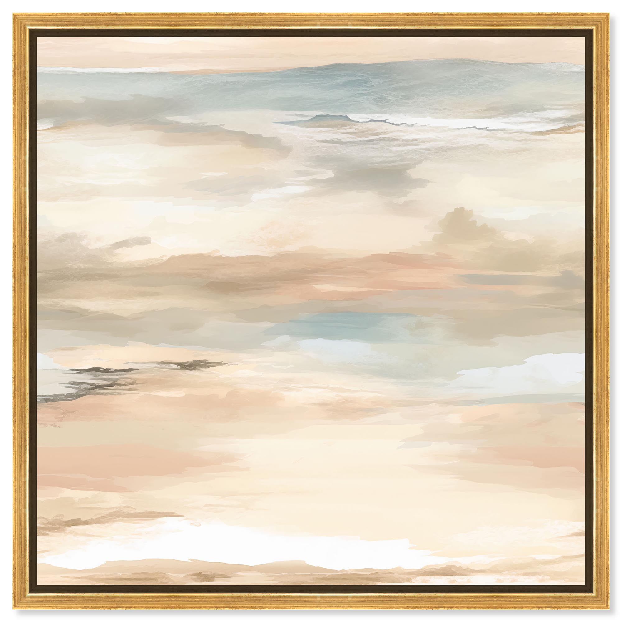 Roseate Skyfall I Canvas Neutral Abstract Art by Art Remedy, Gold Frame ...