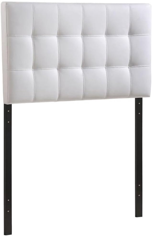 Roseberry Kids Modern Vinyl Twin Tufted Panel Headboard in White ...