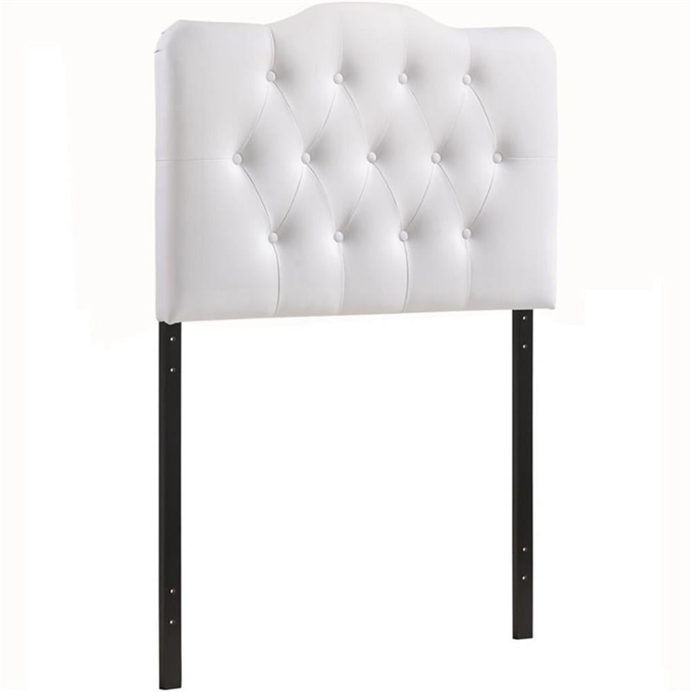 Modern Vinyl Twin Tufted Panel Headboard with Wood Frame in White ...