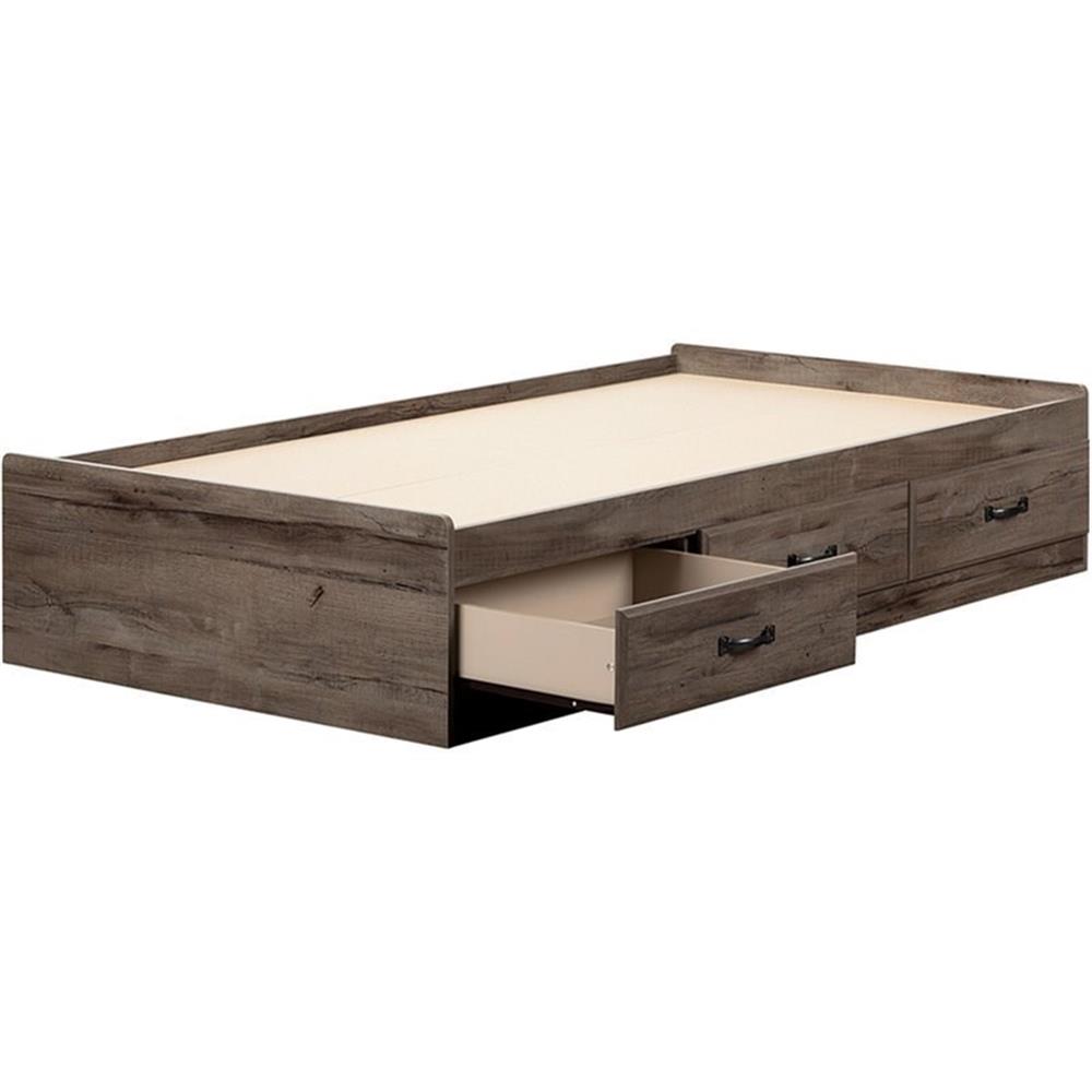 Roseberry Kids Wood Twin Kids Mates Platform Bed in Fall Oak - Walmart.com