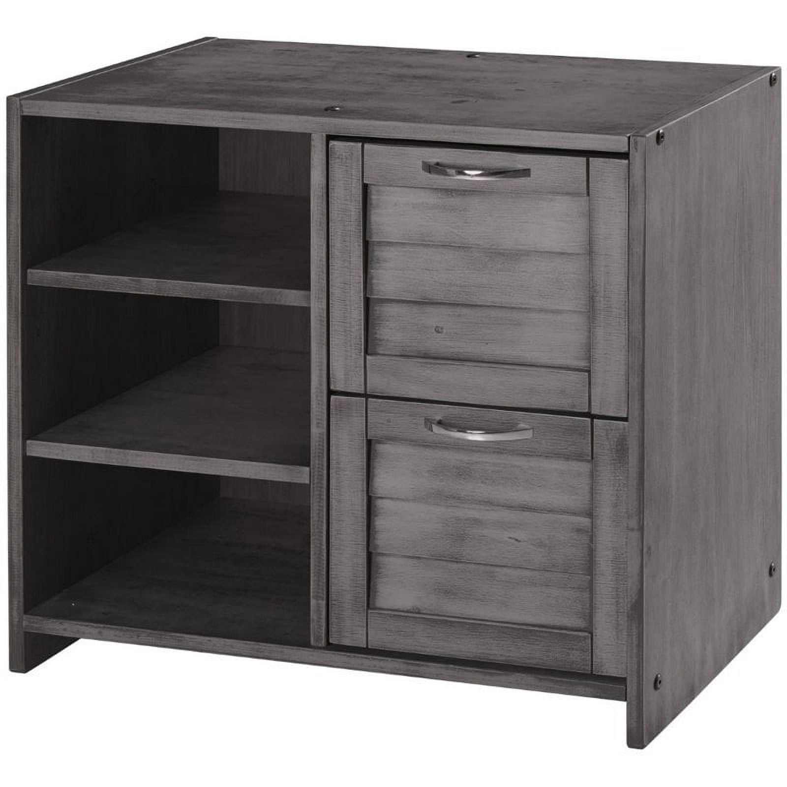 Rosebery Kids 3 Shelf 2 Drawer Wooden Chest in Antique Gray Finish ...