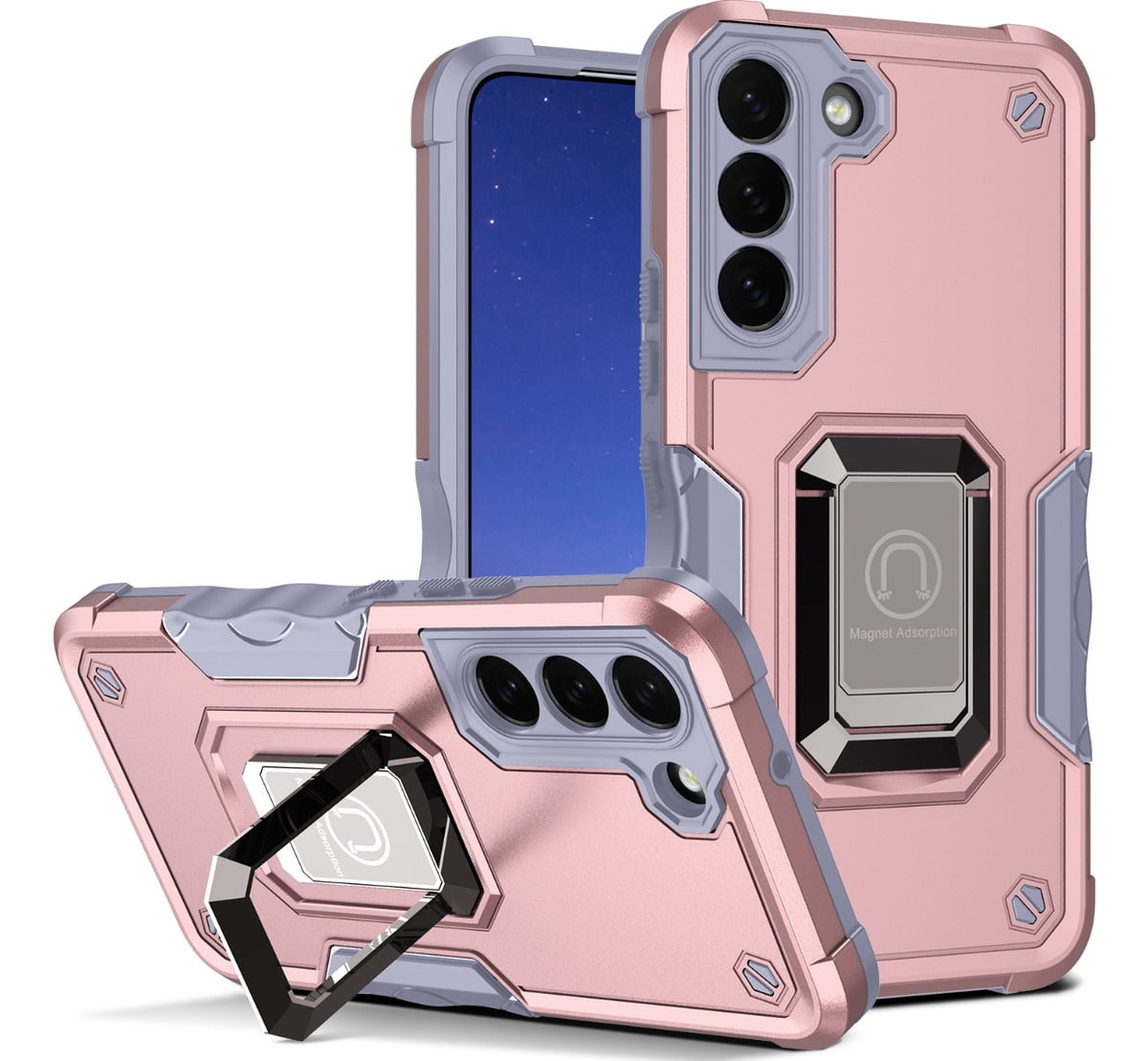 Rosebono Samsung Galaxy A35 Case, Hybrid Metal Ring Kickstand ...