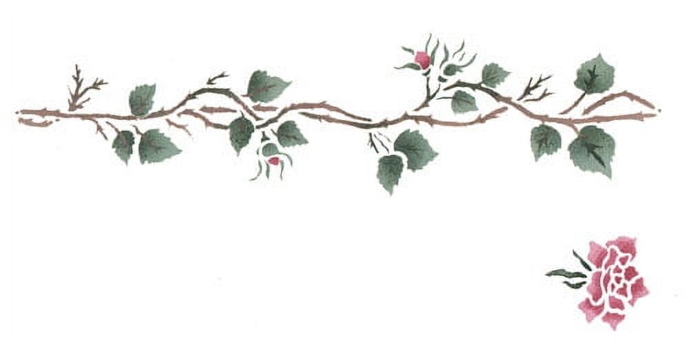 Rosebud Border Wall Stencil - DEE250 by DeeSigns - Walmart.com