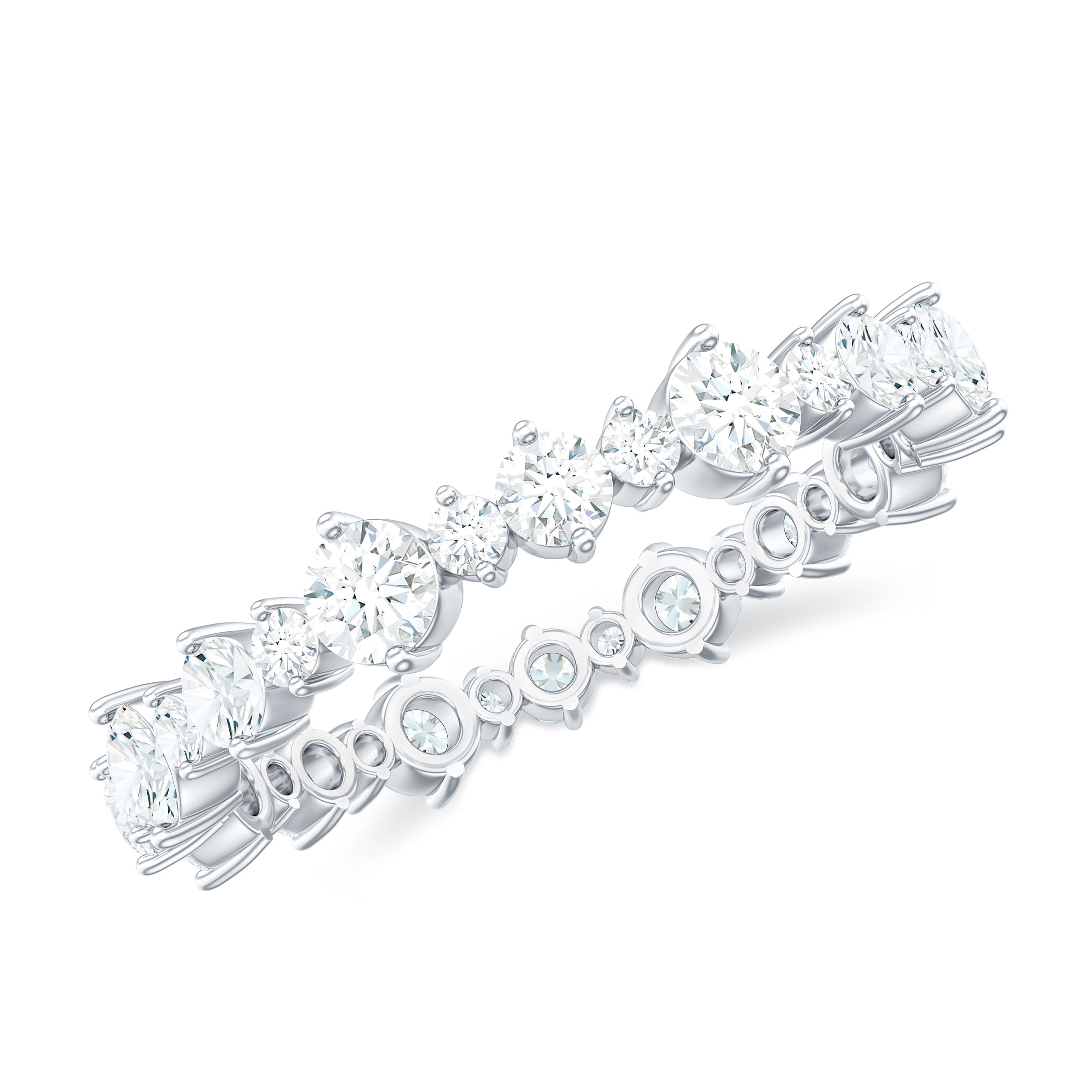 Rosec Jewels 1.25 CT Moissanite Gold Eternity Ring, Stackable Eternity ...