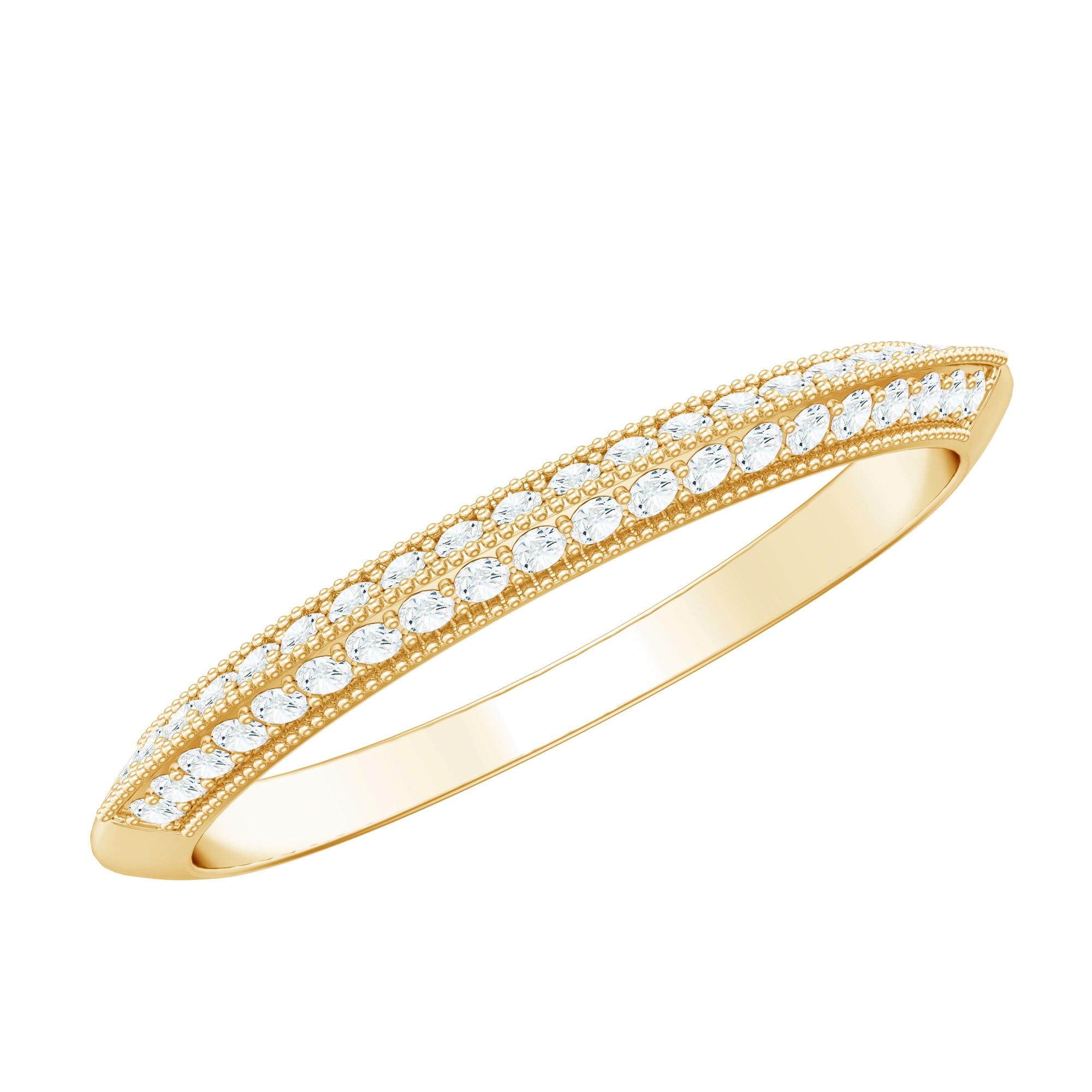Rosec Jewels 1/4 CT Knife Edge Moissanite Stackable Enhancer Gold ...