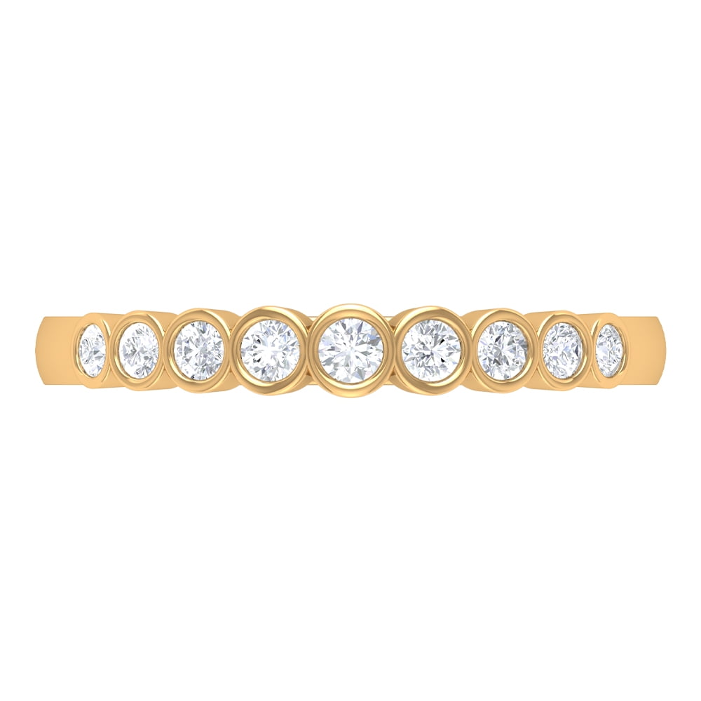 Rosec Jewels 1/4 CT Moissanite Nine Stone Stackable Ring in Bezel Set ...