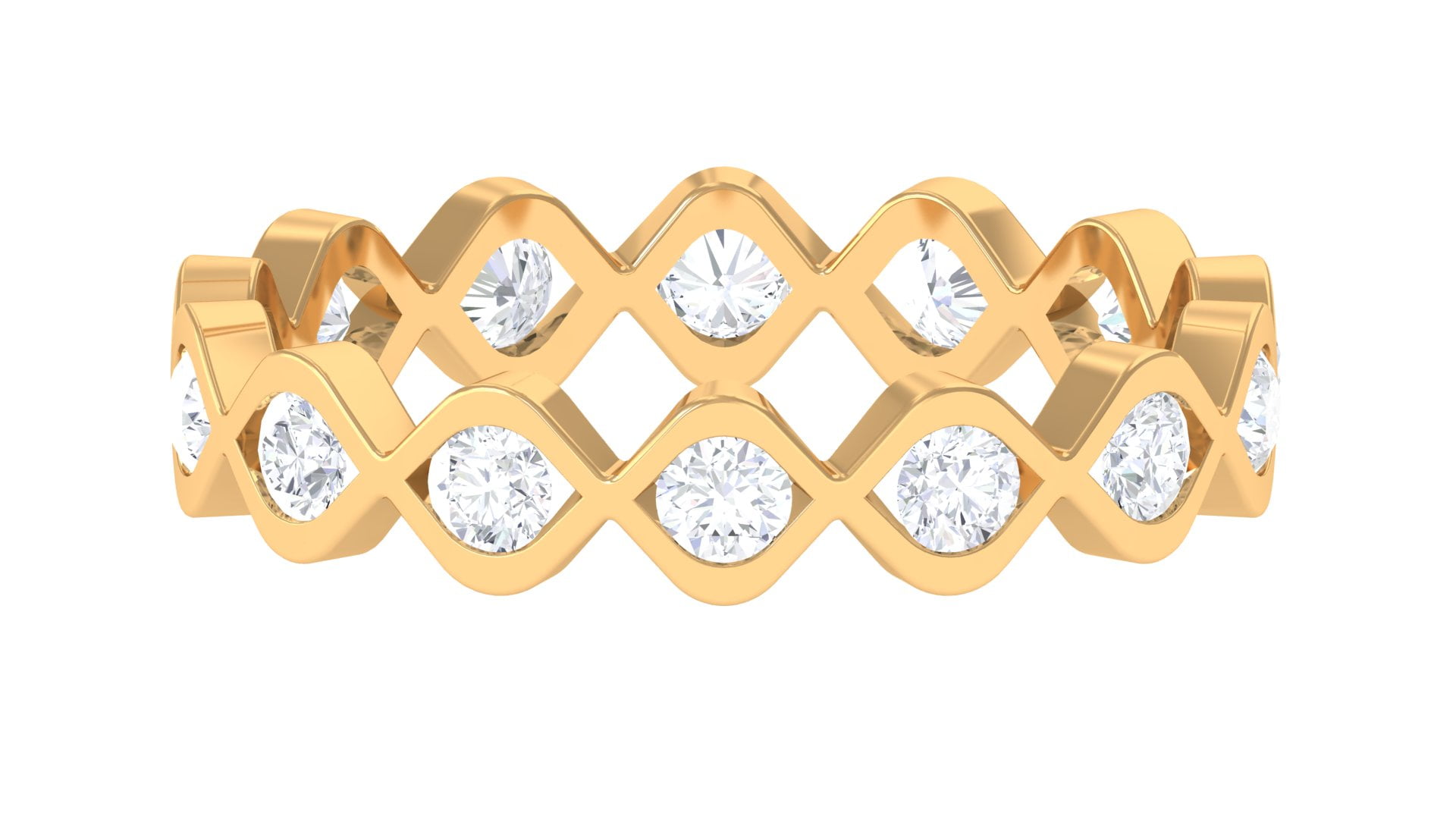 Rosec Jewels 1 CT Moissanite Eternity Ring in Tension Mount Setting ...