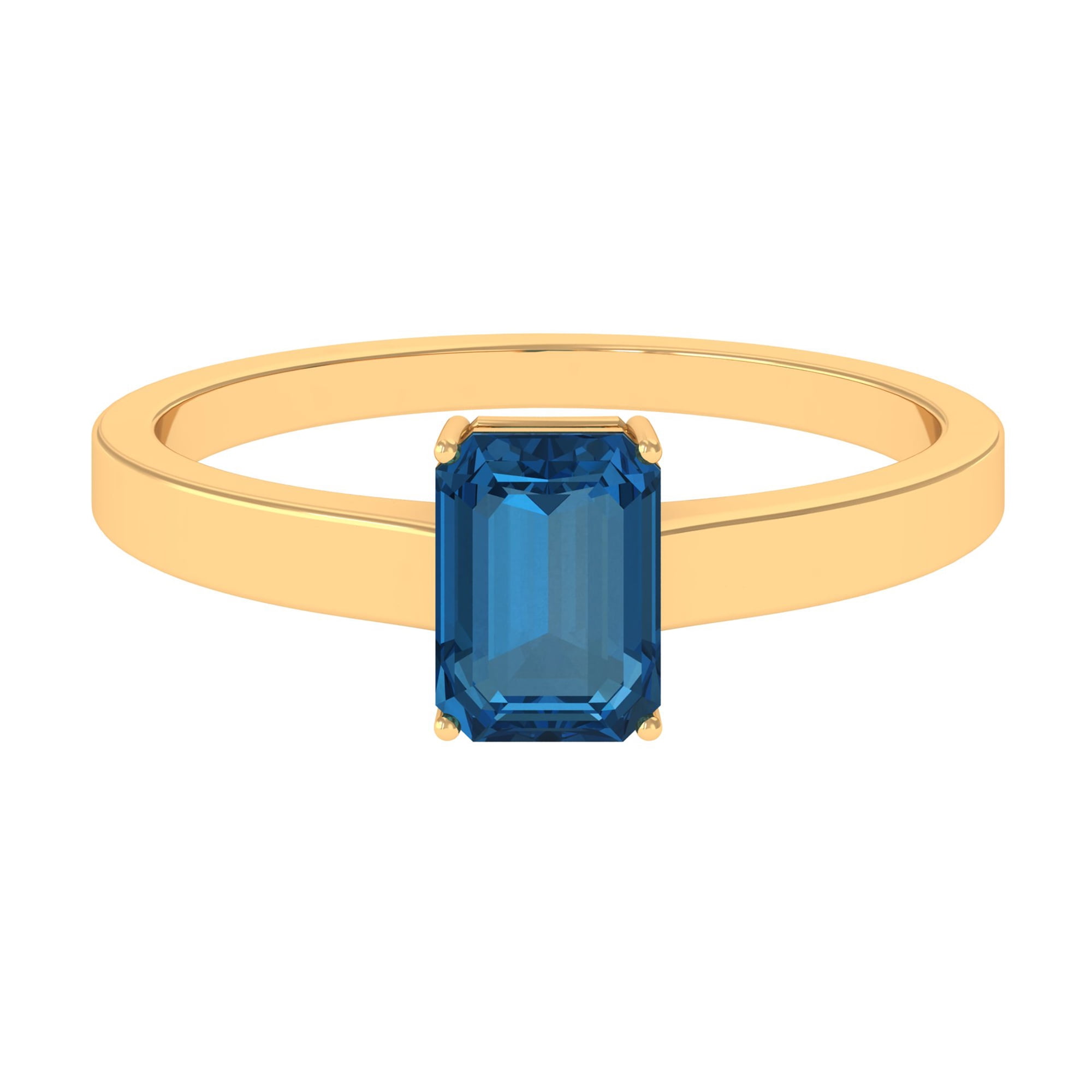 Rosec Jewels 1 CT Octagon Cut London Blue Topaz Solitaire Ring for ...