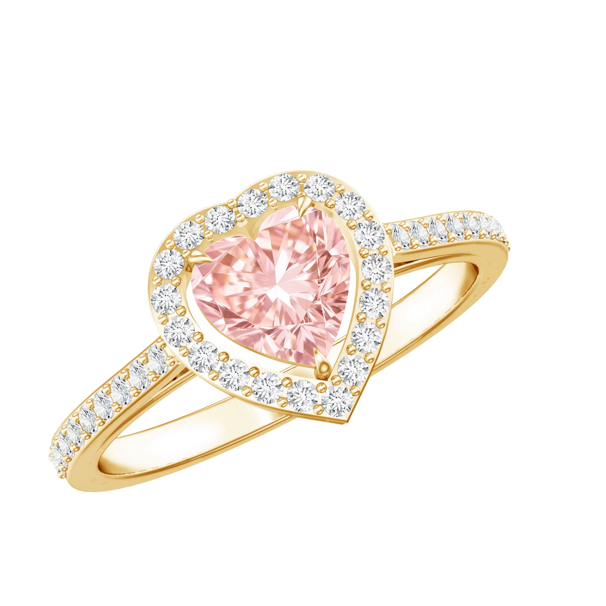 Rosec Jewels 1 Carat Lab Grown Pink Diamond Heart Engagement Ring ...