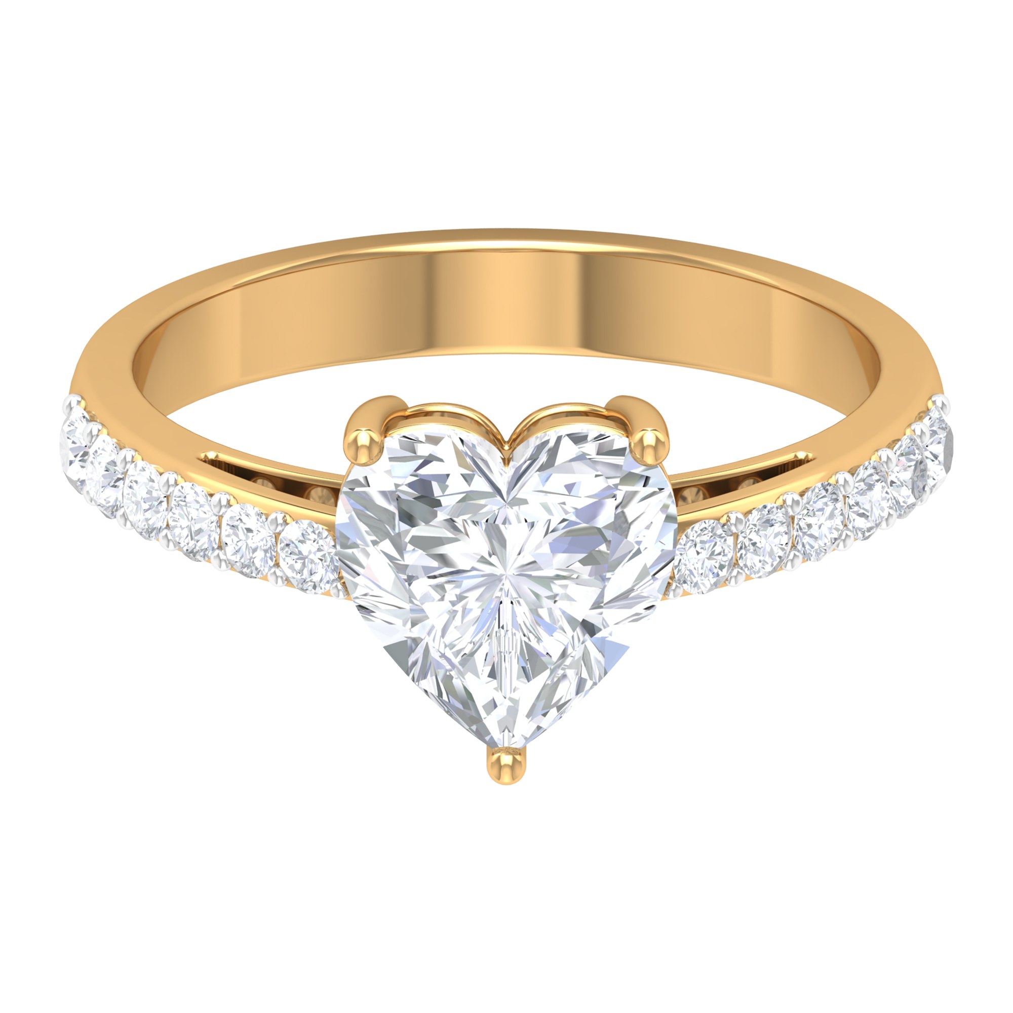 Heart Cut Engagement Ring for Women - 2 Ct Moissanite Ring - 8 mm - D ...