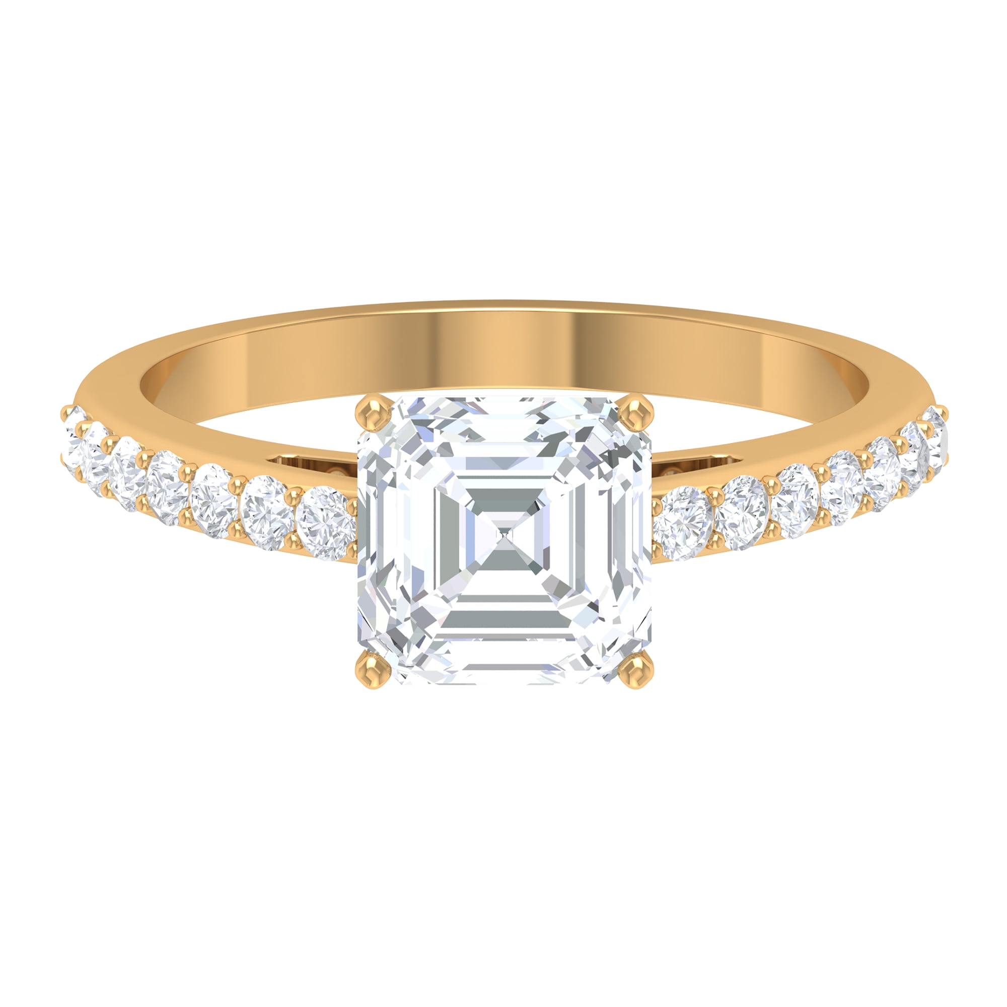 Rosec Jewels 2 CT Four Prong Peg Head Set Solitaire Moissanite Ring ...