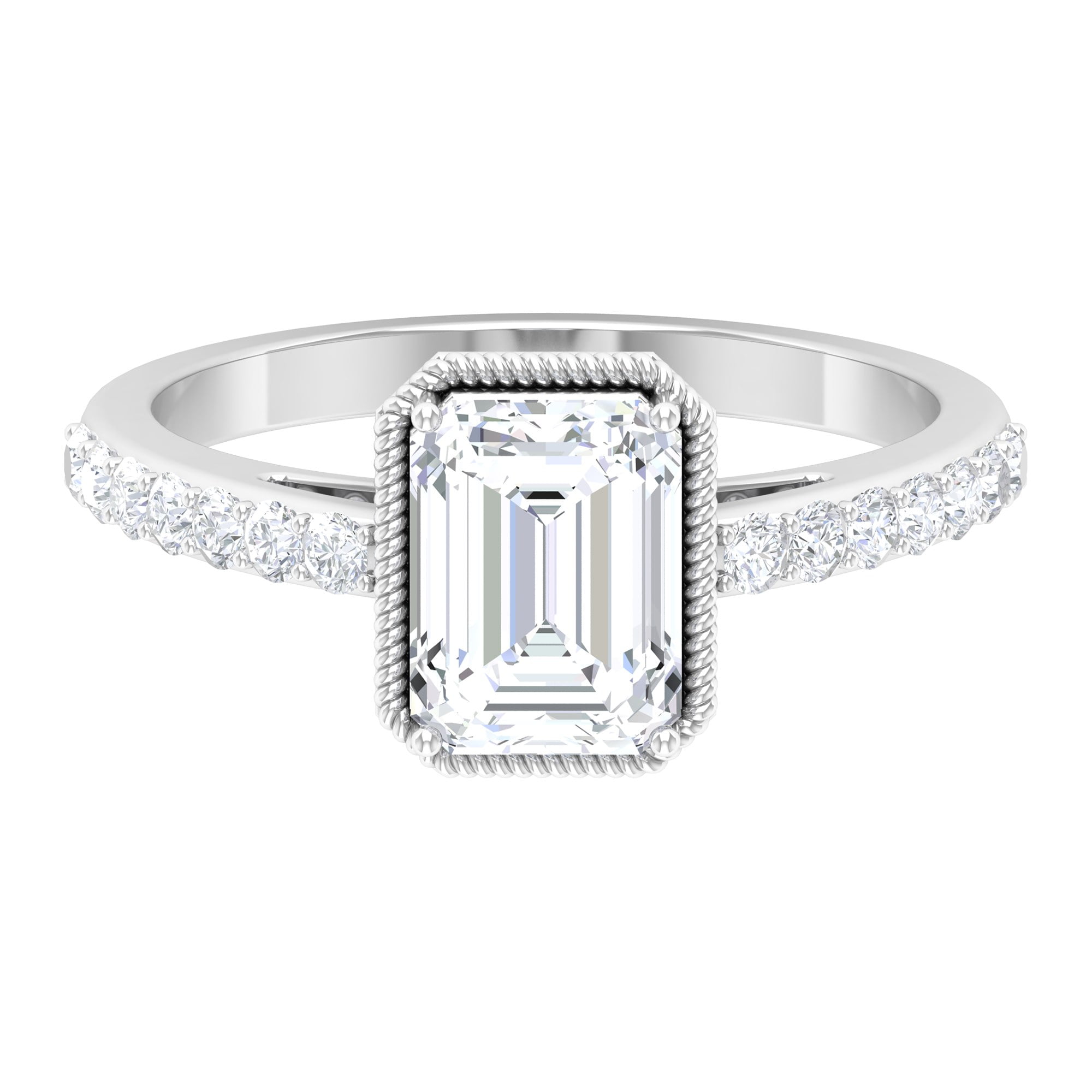 Rosec Jewels 2 CT Octagon Cut Moissanite Solitaire Ring in Prong ...