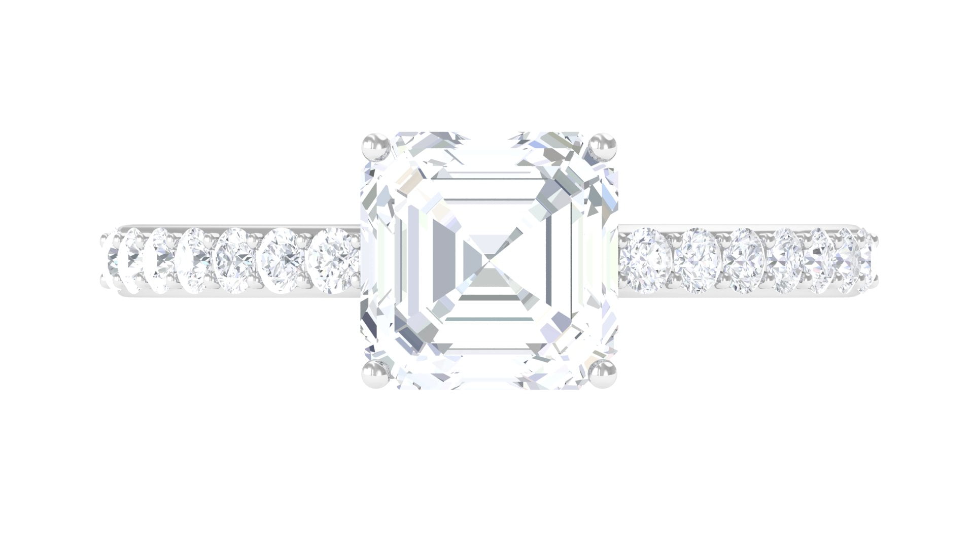 Rosec Jewels 2 CT Solitaire Moissanite Ring with Hidden Halo and ...