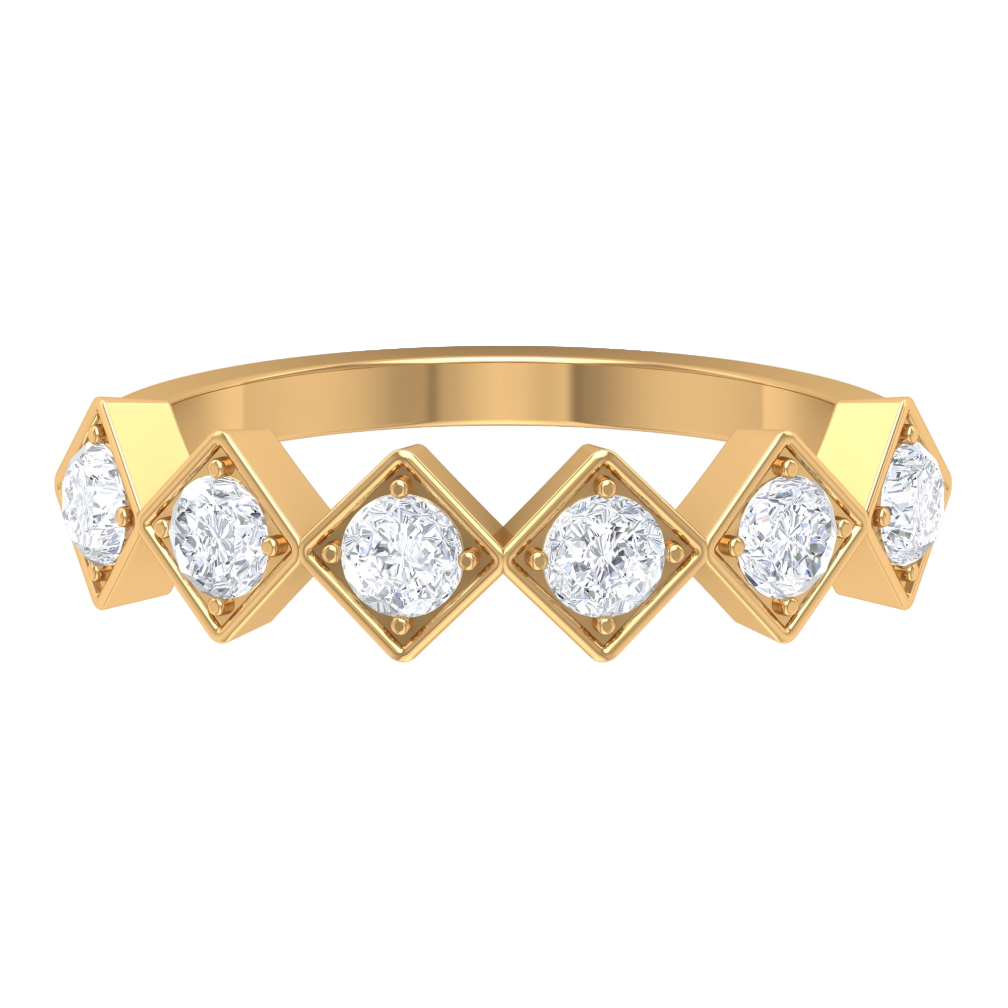 Rosec Jewels 3/4 CT Moissanite Ring in Half Eternity, Diagonal ...