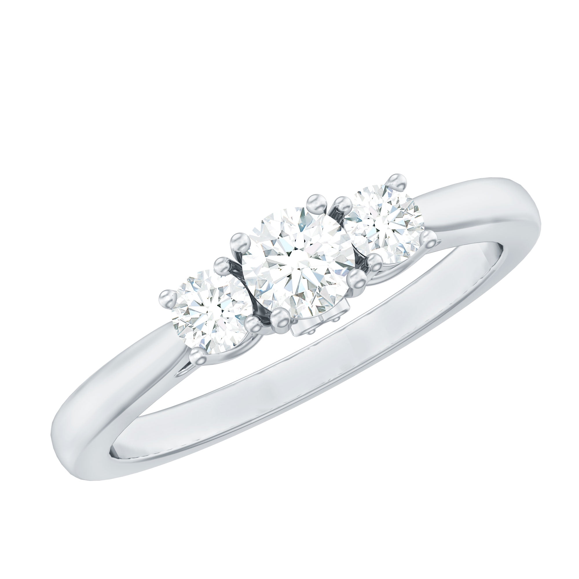 Rosec Jewels 3 Stone Ring - Lab Diamond Promise Engagement Ring - Ready to Gift, 925 Sterling ...