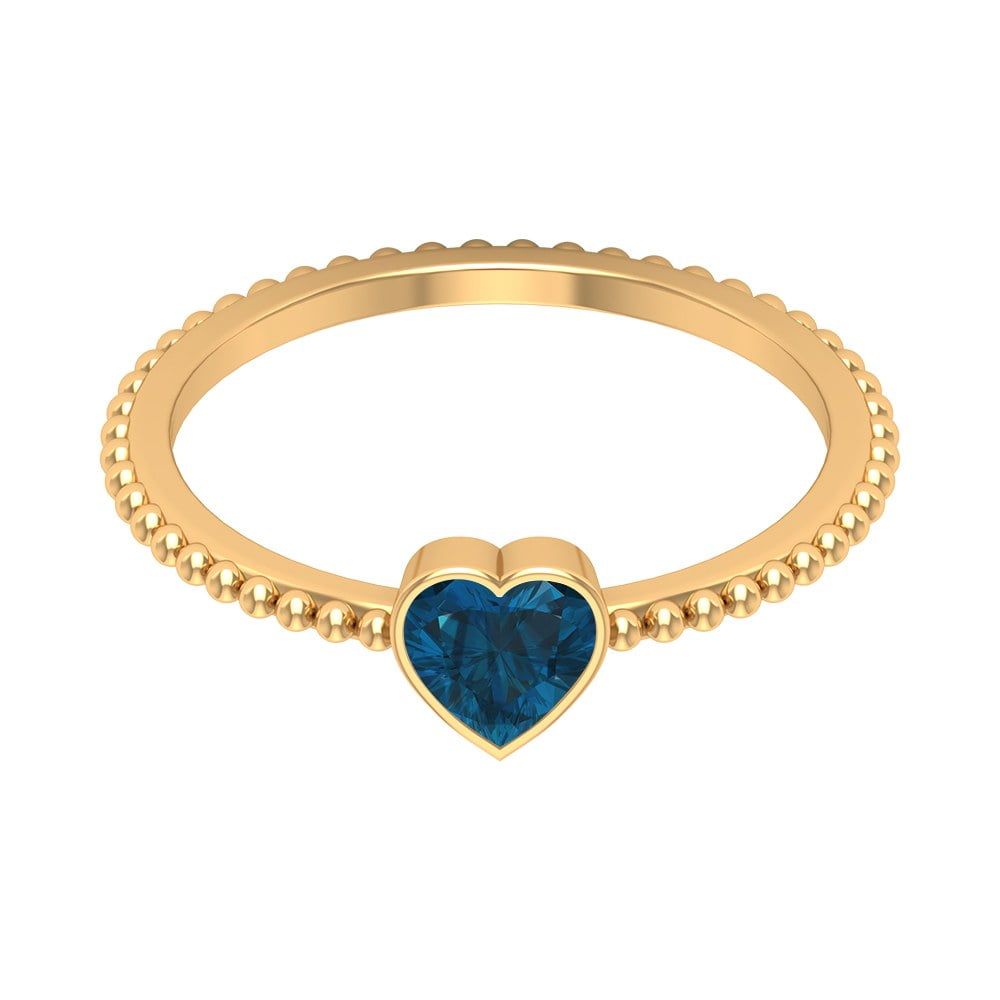 Rosec Jewels 5 MM Heart Shape London Blue Topaz Solitaire Ring, London ...