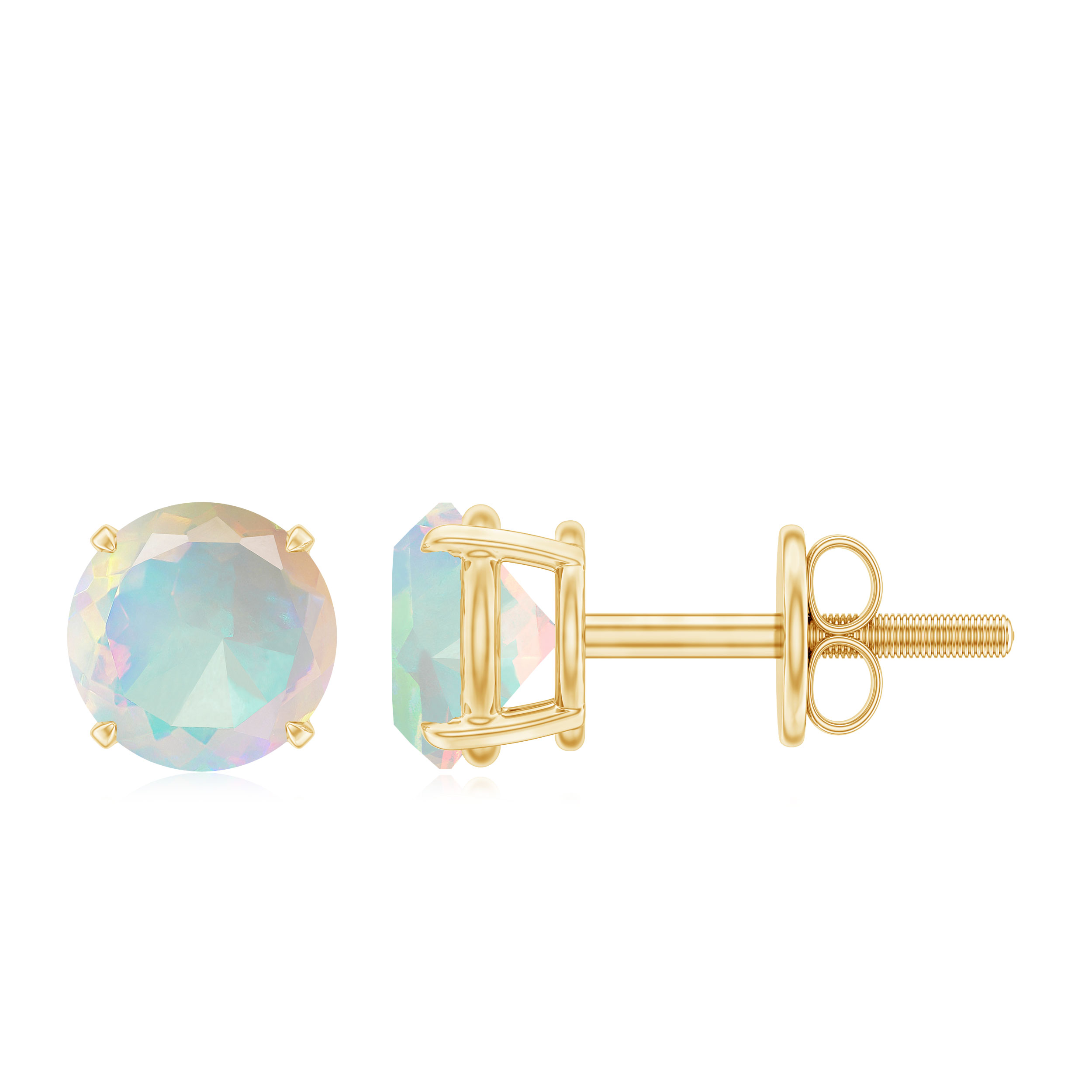 Rosec Jewels 5 MM Round Cut Solitaire Ethiopian Opal Stud Earring for ...