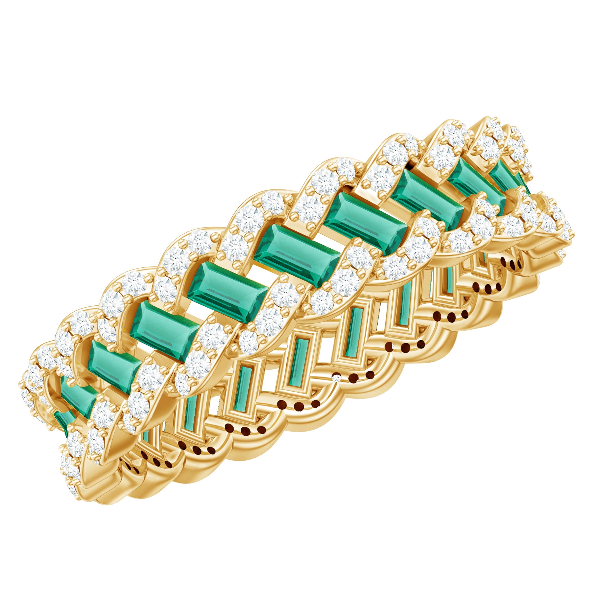 Rosec Jewels Lab Grown Emerald Wedding Band - Emerald Eternity Ring ...