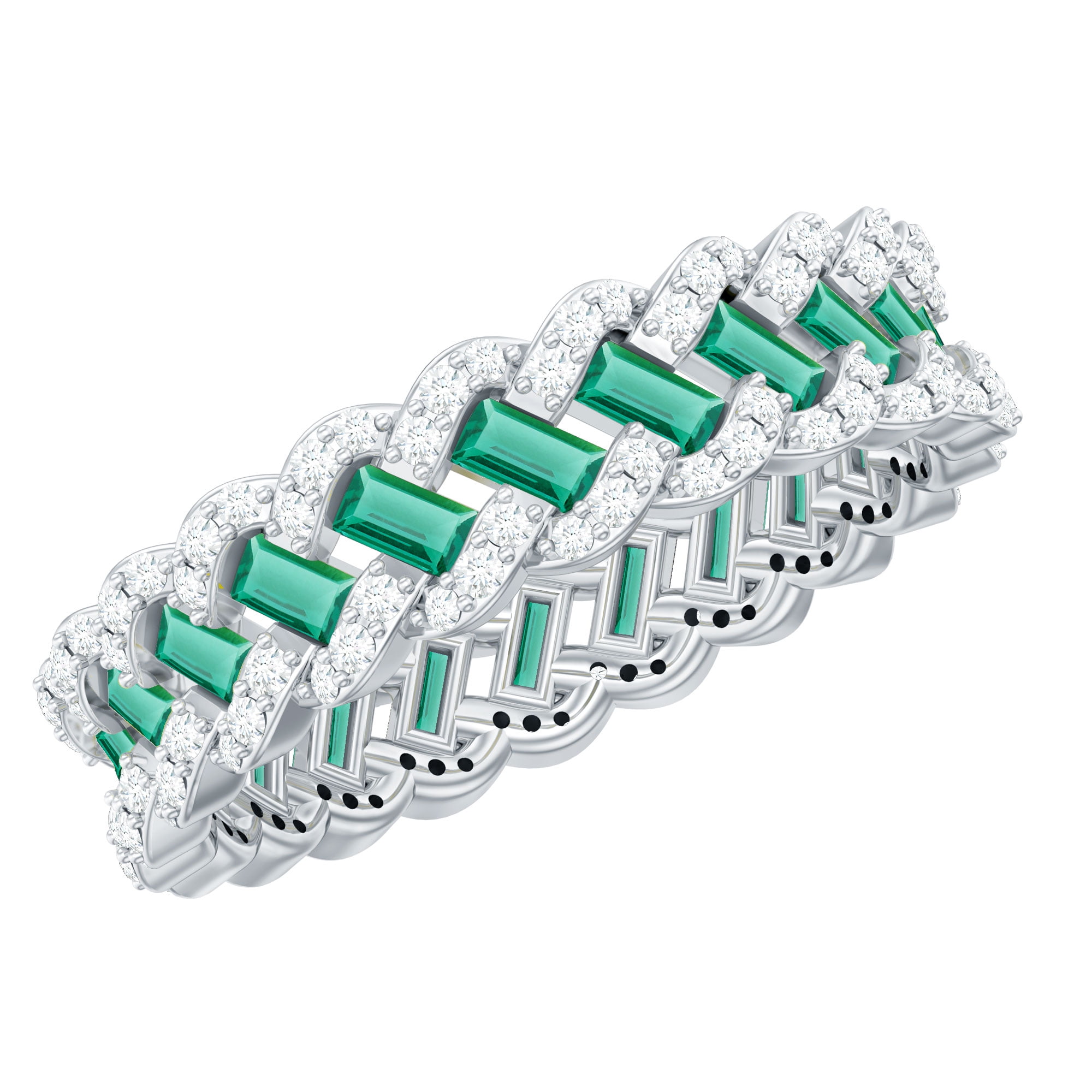 Rosec Jewels Lab Grown Emerald Wedding Band - Emerald Eternity Ring ...