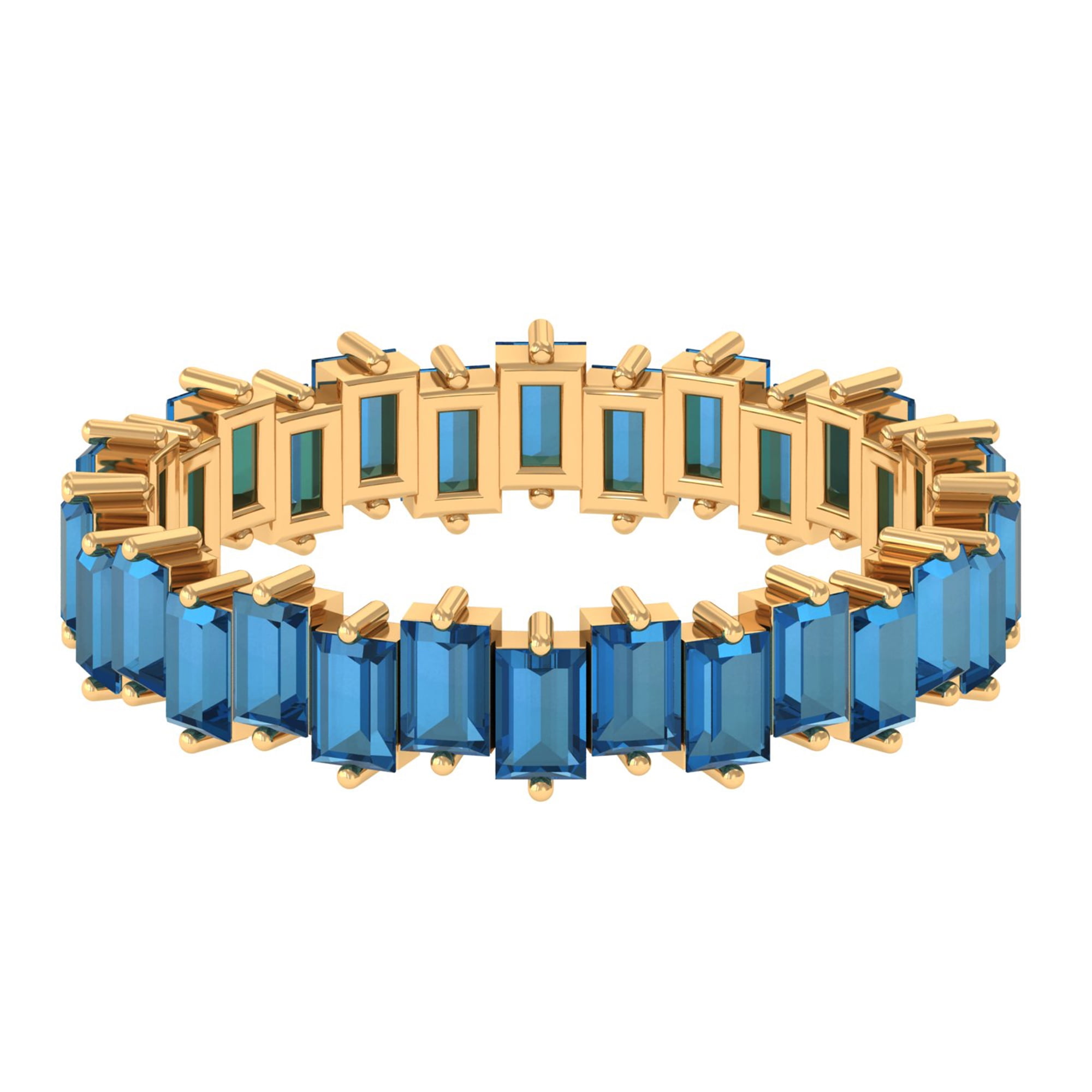 Rosec Jewels Baguette Shape London Blue Topaz Full Eternity Ring for ...