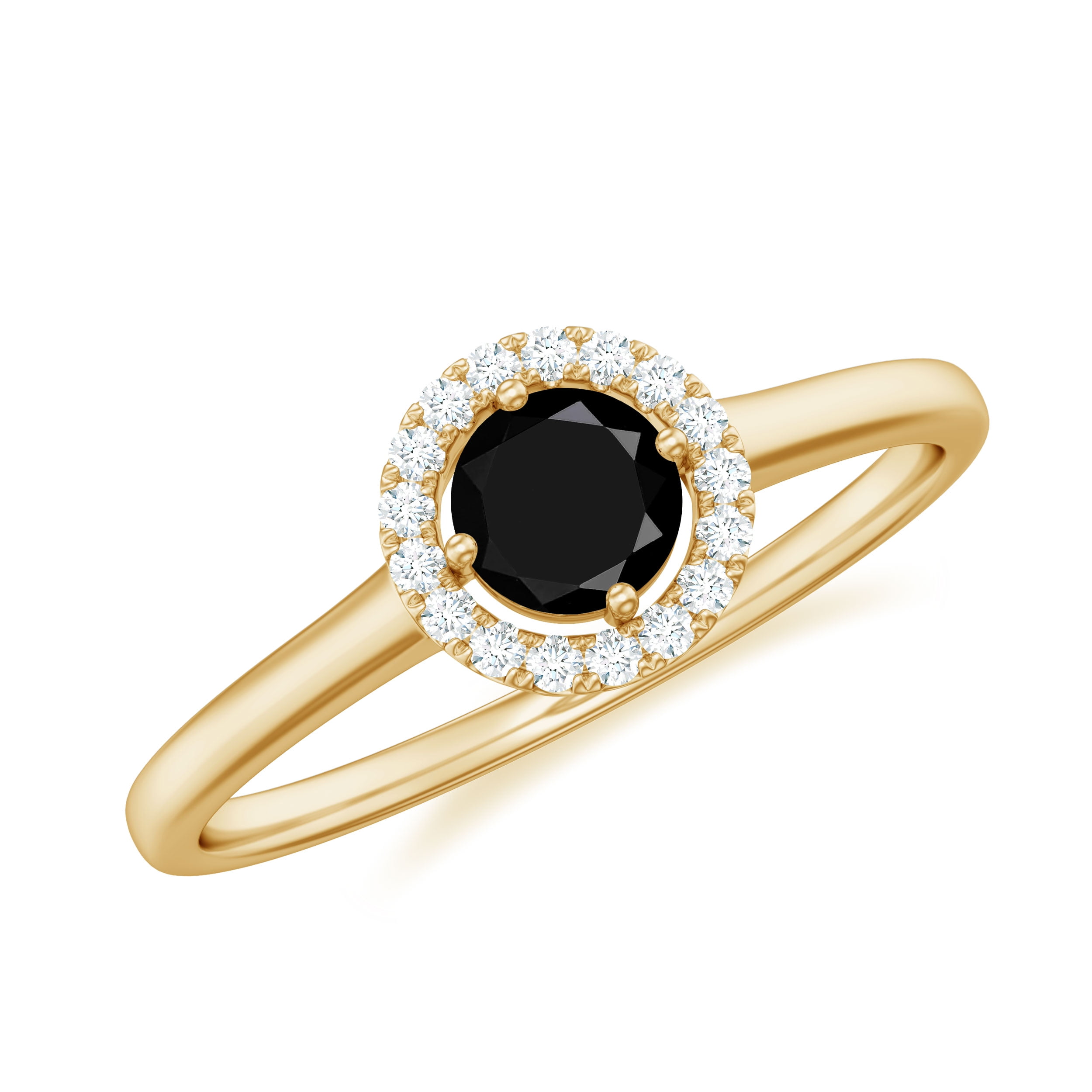 Rosec Jewels Black Diamond and White Diamond Floating Halo Ring for ...