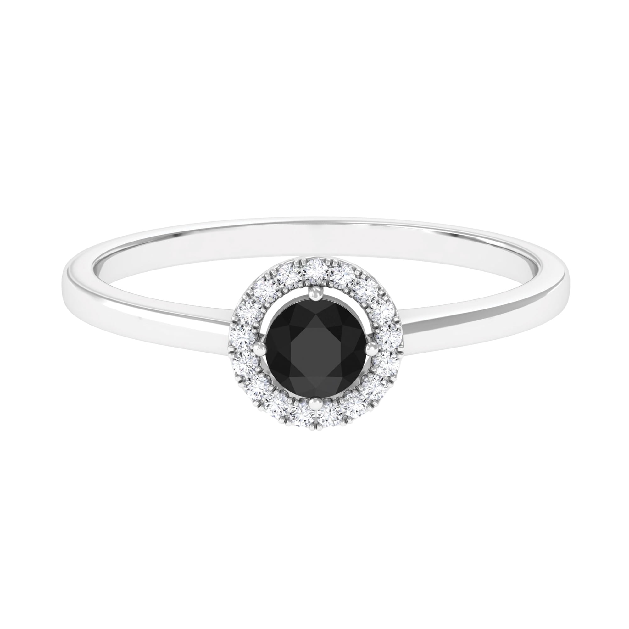 Rosec Jewels Black Diamond and White Diamond Floating Halo Ring for ...