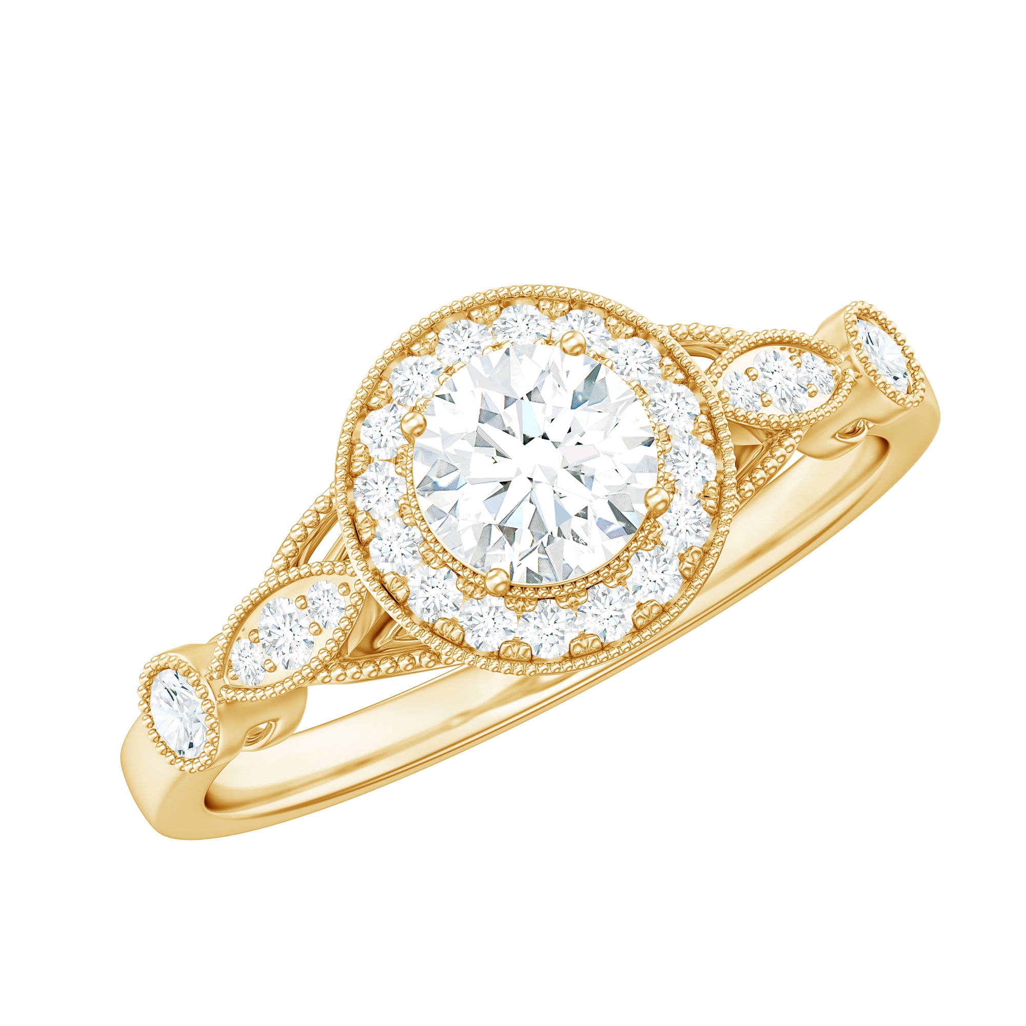 Rosec Jewels Circle Engagement Ring with Lab Diamond - Vintage Inspired ...