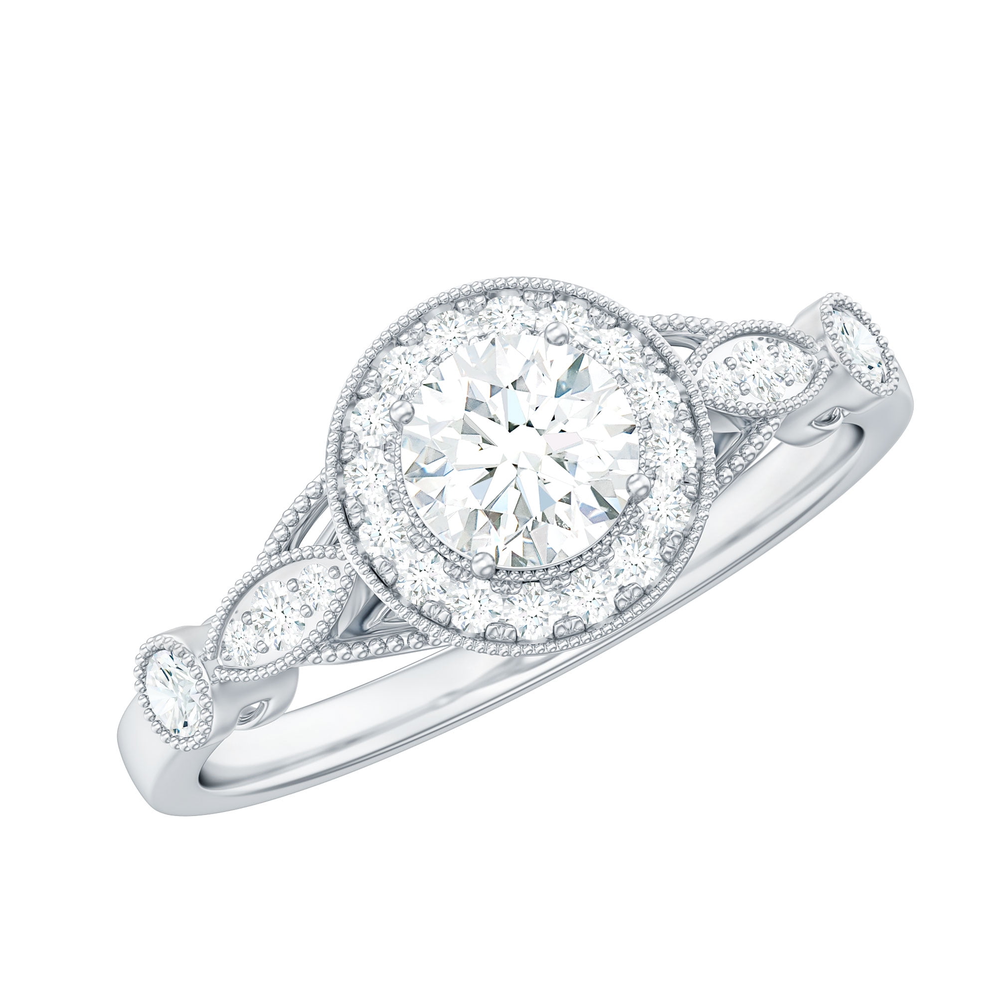 Rosec Jewels Circle Engagement Ring with Lab Diamond - Vintage Inspired ...