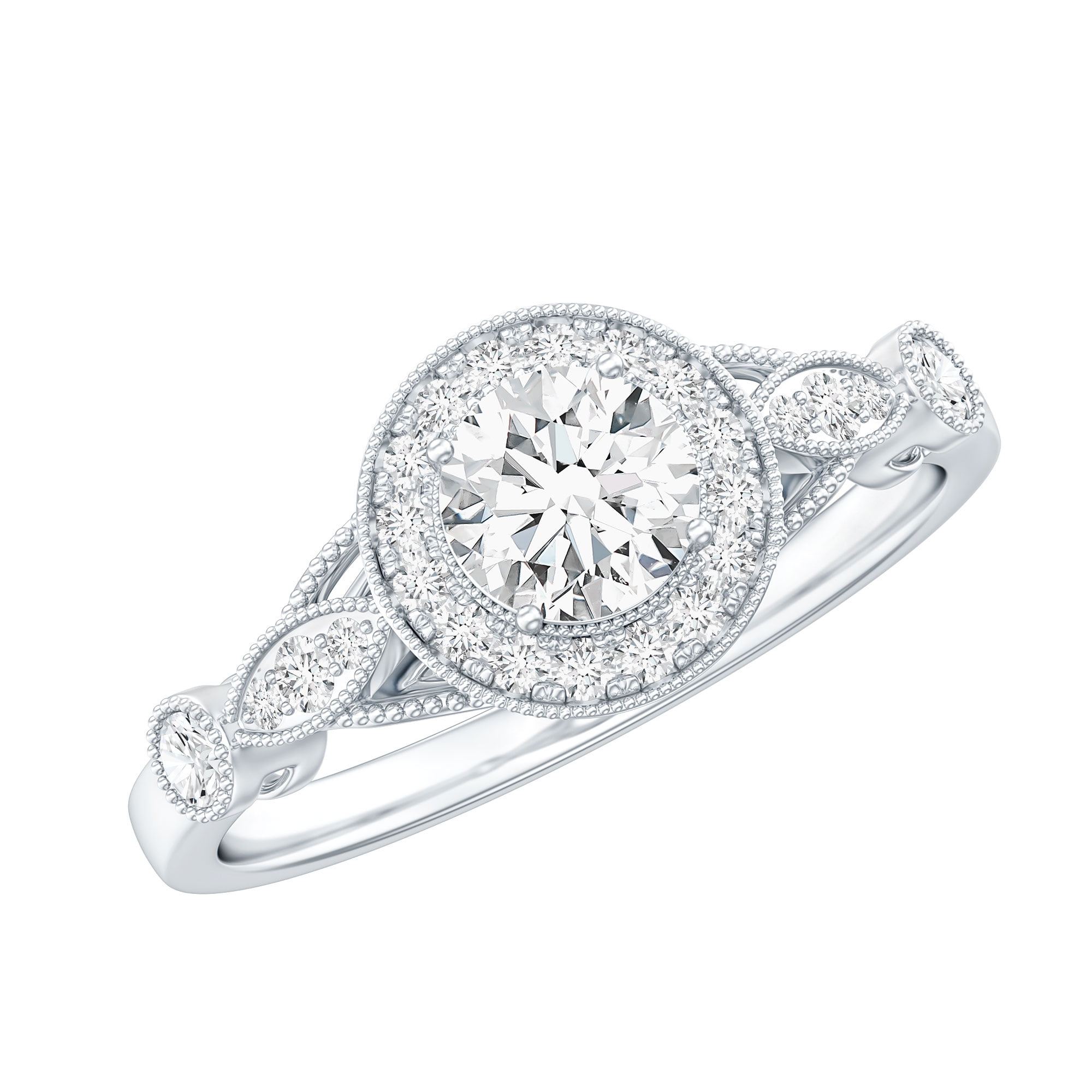 Rosec Jewels Circle Engagement Ring with Lab Diamond - Vintage Inspired ...
