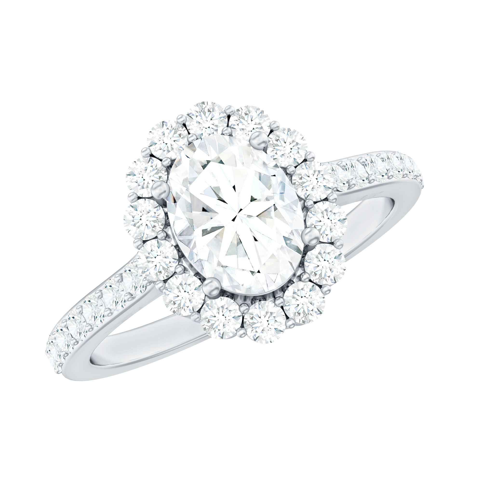 Rosec Jewels Certified Moissanite Oval Engagement Ring 1 Carat ...