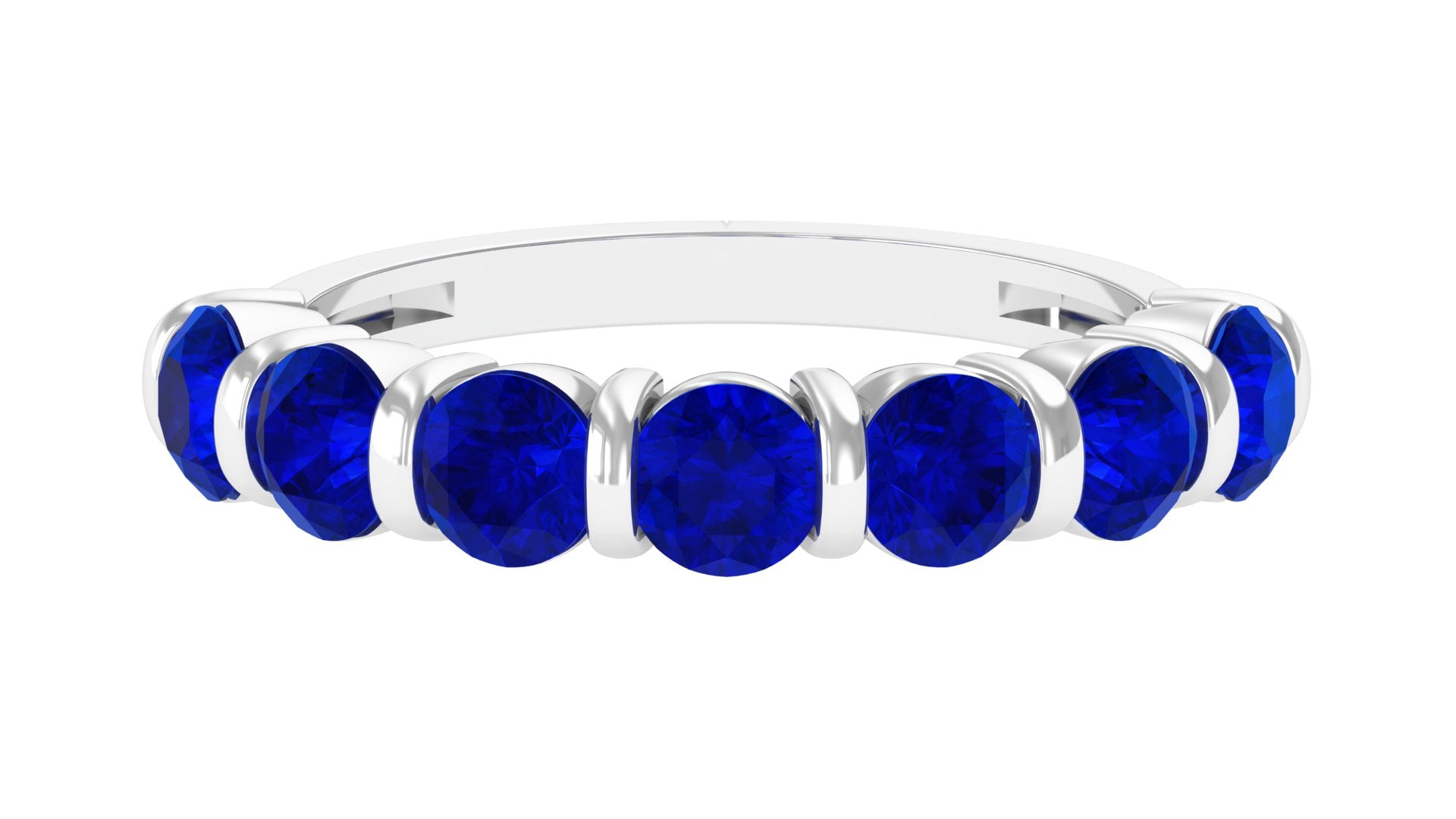 Rosec Jewels Created Blue Sapphire Nine Stone Ring for Women, Lab Grown ...