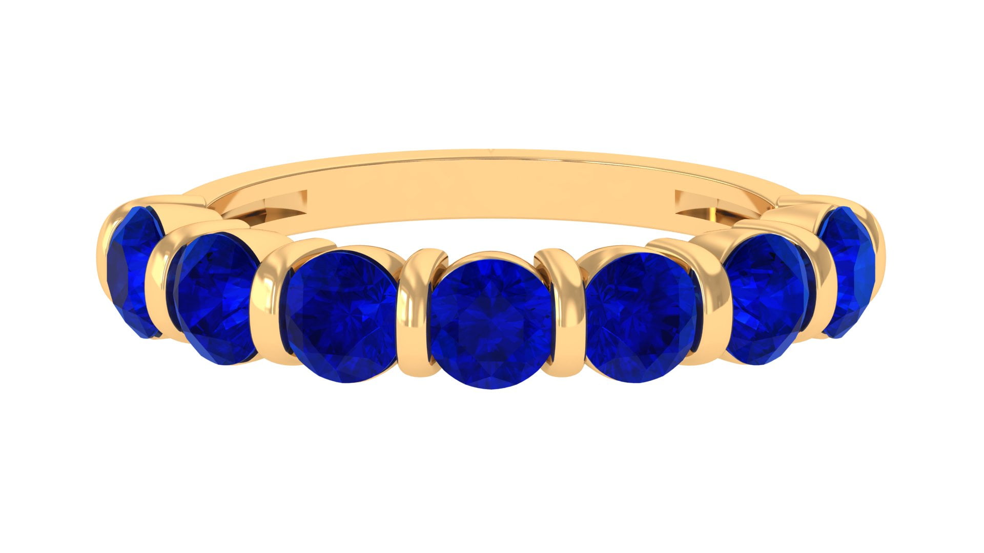 Rosec Jewels Created Blue Sapphire Nine Stone Ring for Women, Lab Grown ...