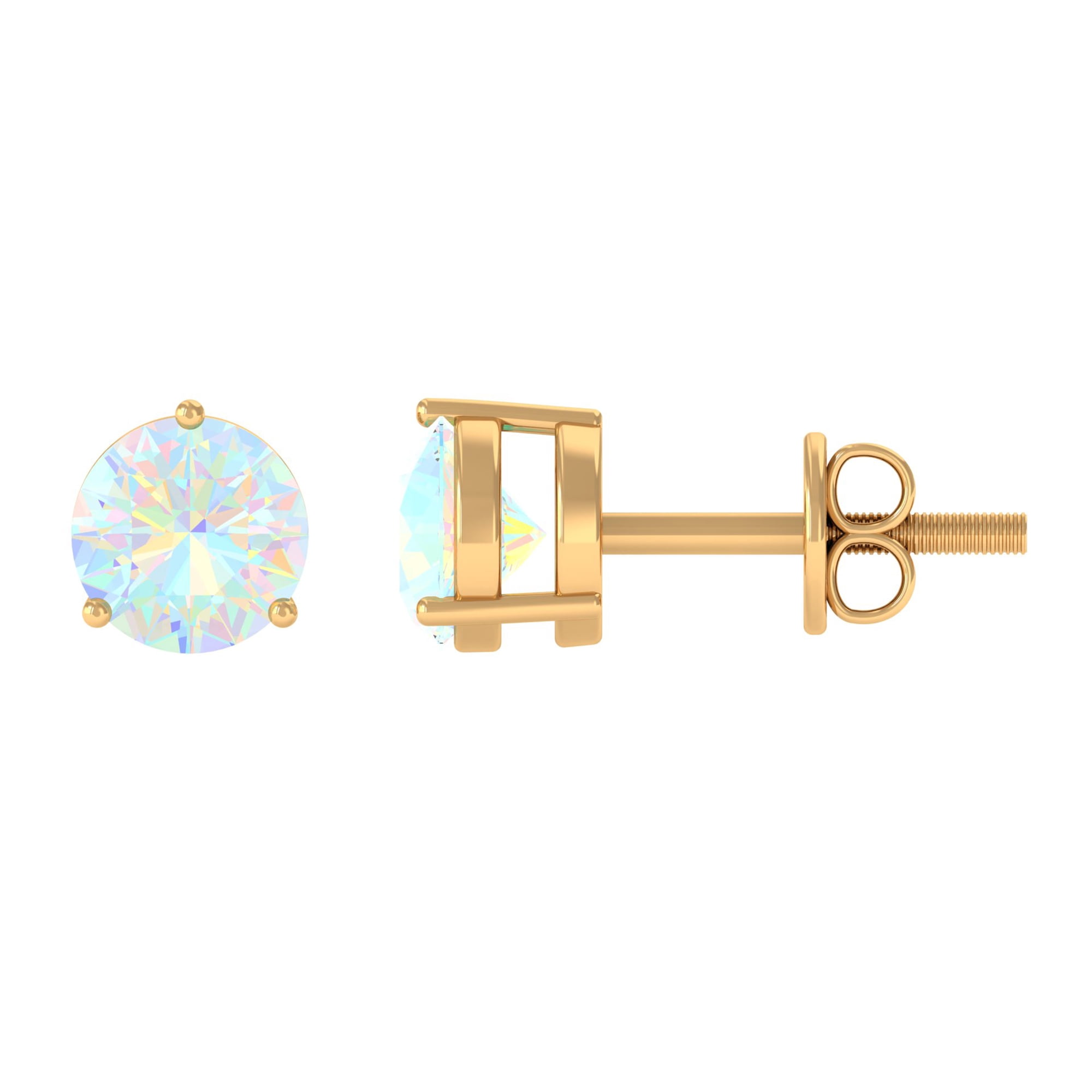 Rosec Jewels Ethiopian Opal Solitaire Stud Earrings with Screw Back ...