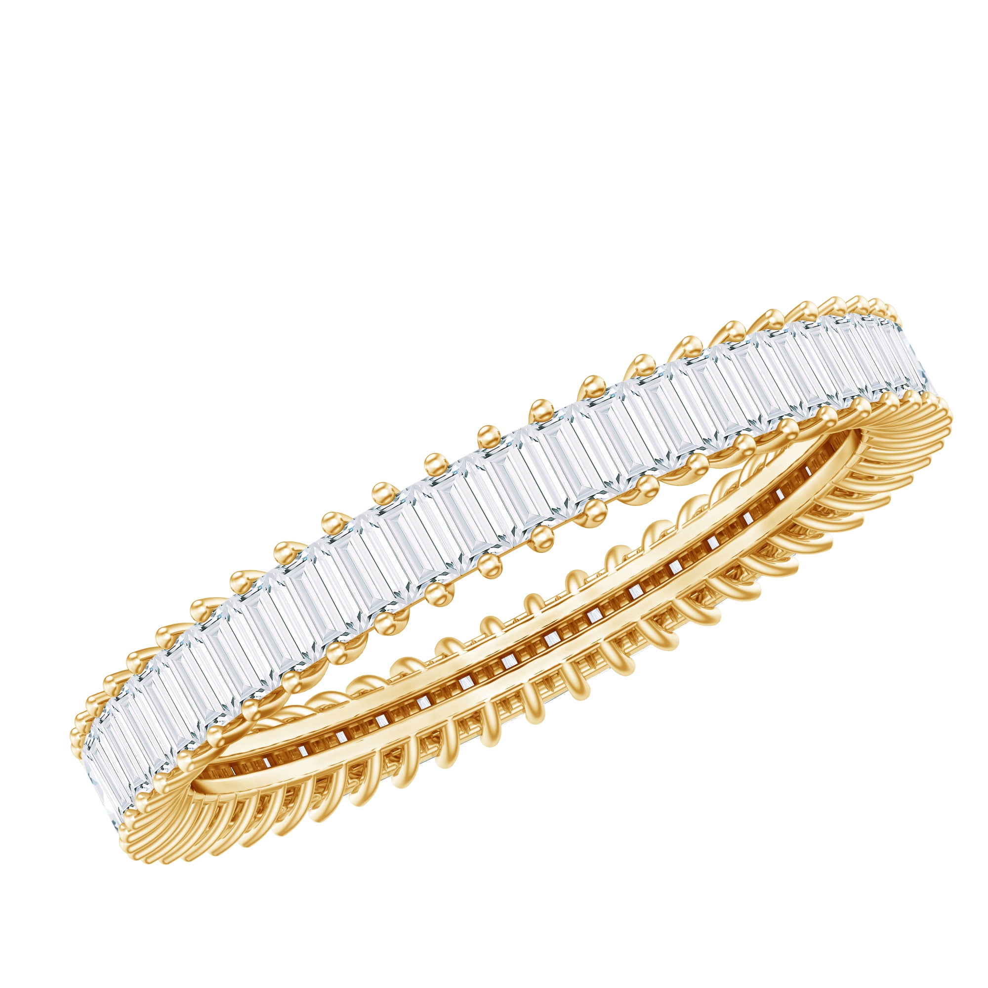 Rosec Jewels Full Eternity Ring with Baguette Moissanite for Women (3. ...