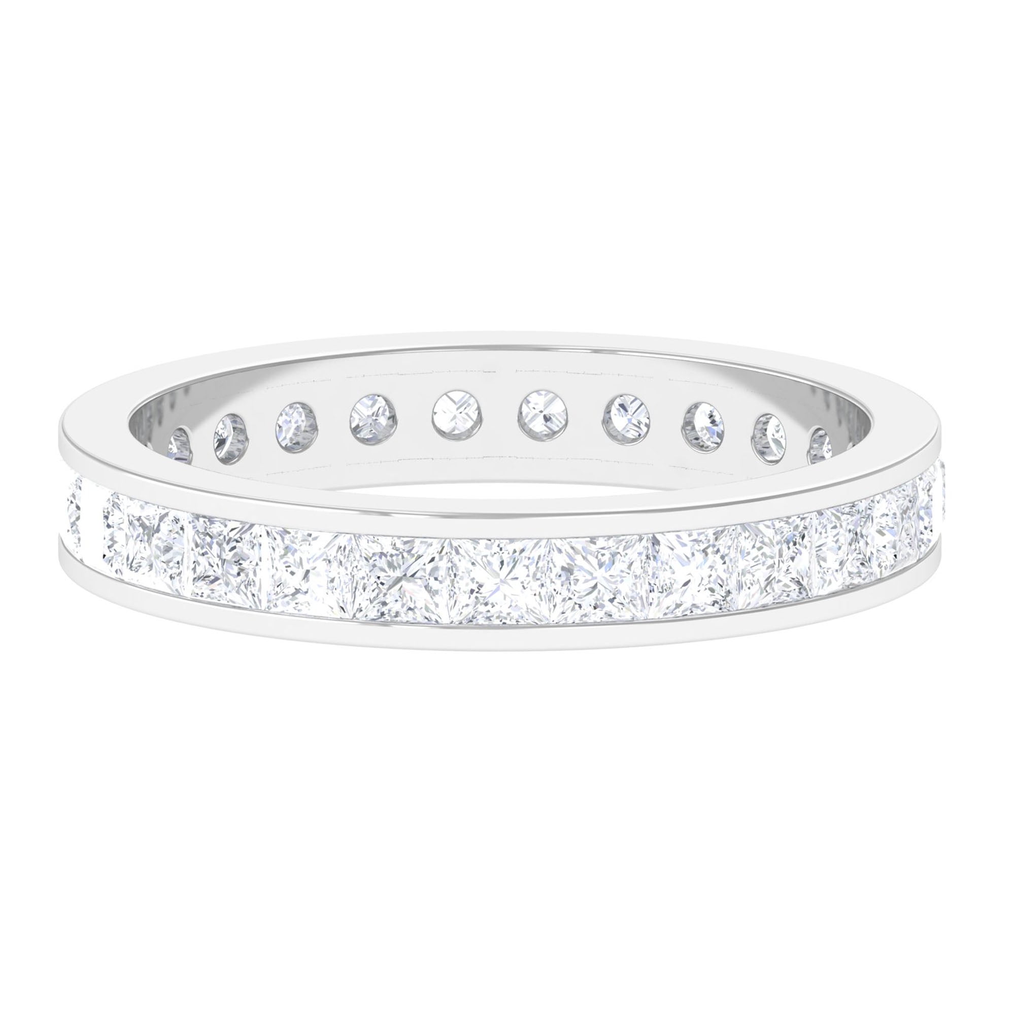 Rosec Jewels Full Eternity Ring with Princess Cut Cubic Zirconia for ...
