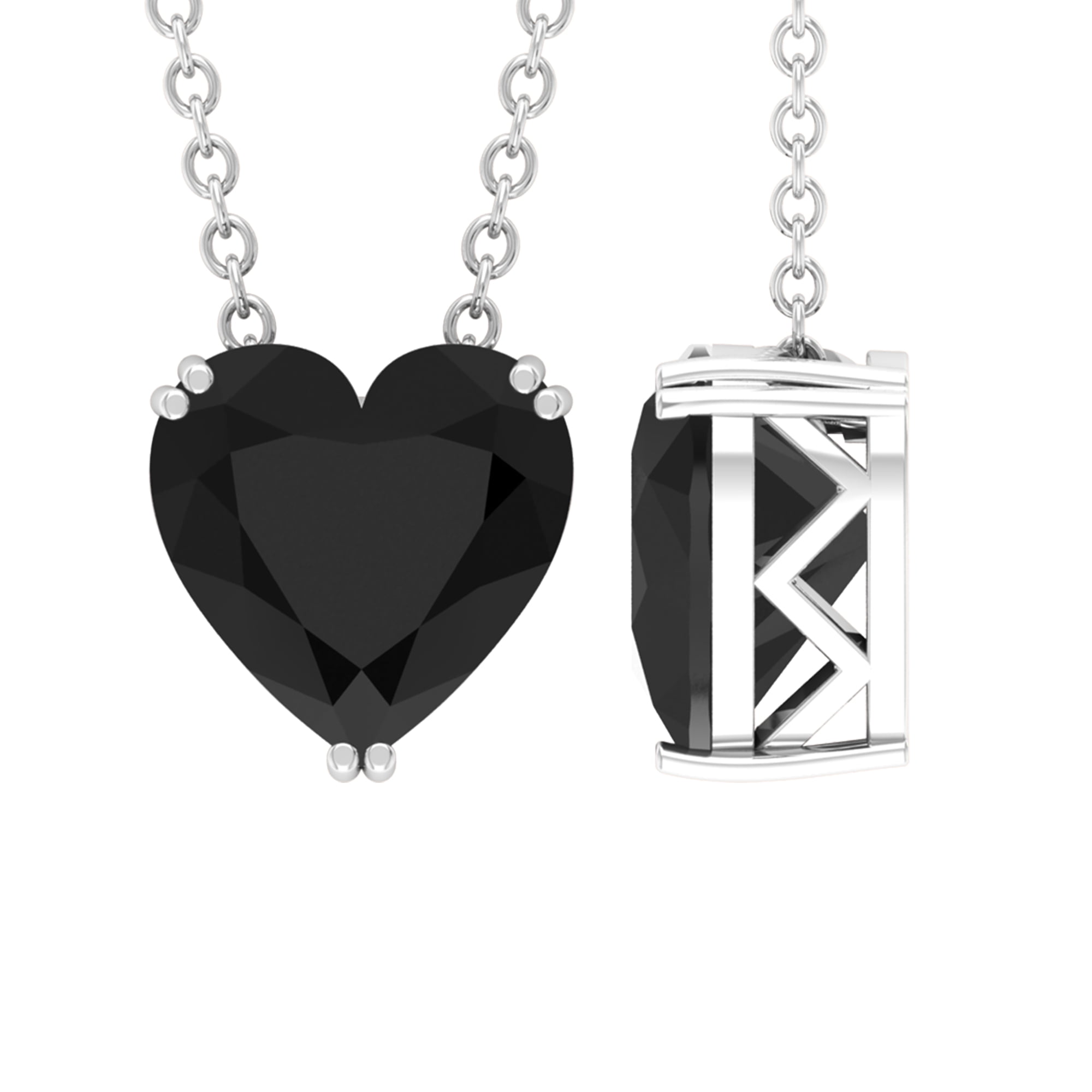 Rosec Jewels Heart Shape Black Spinel Solitaire Pendant for Women - 8 ...